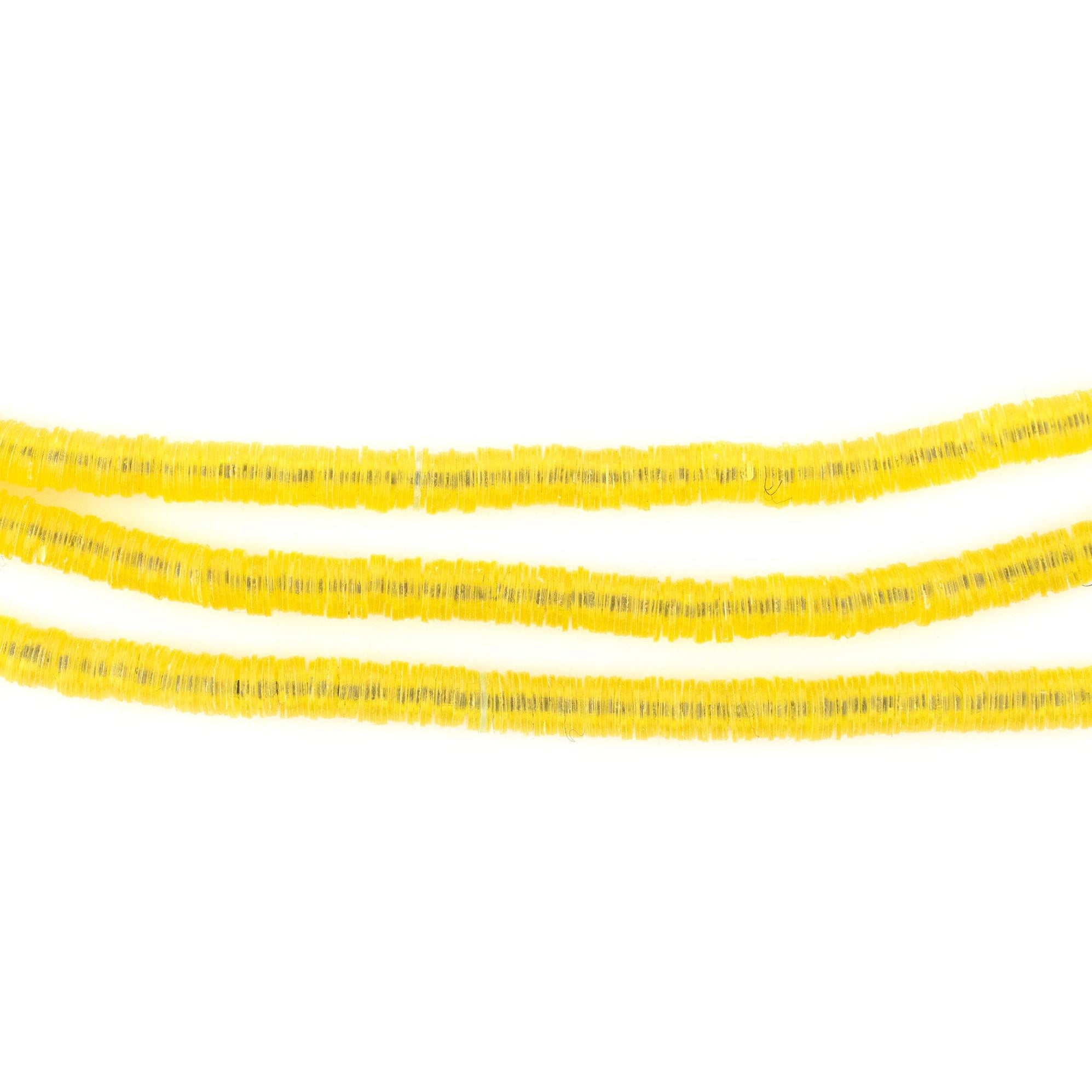 Translucent Yellow Vinyl Phono Record Beads (3mm) — The Bead Chest