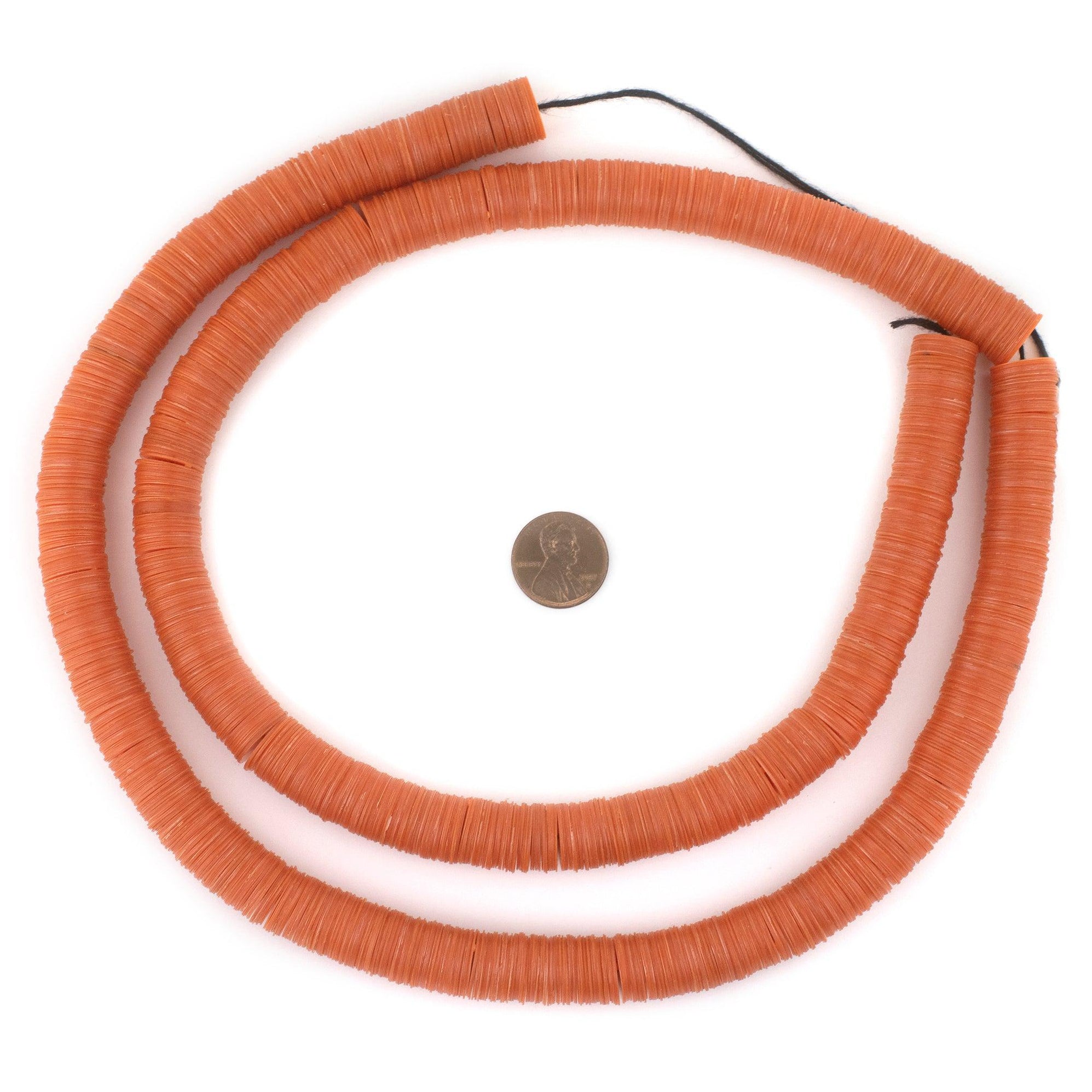 Translucent Orange Vinyl Phono Record Beads (12mm) — The Bead Chest