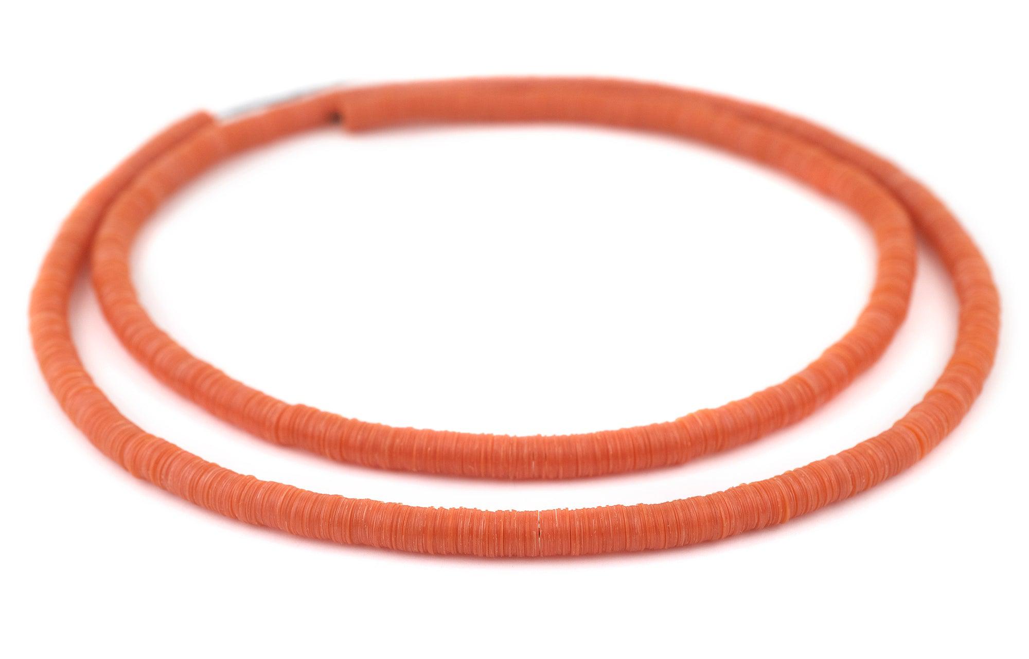 Translucent Orange Vinyl Phono Record Beads (6mm) — The Bead Chest