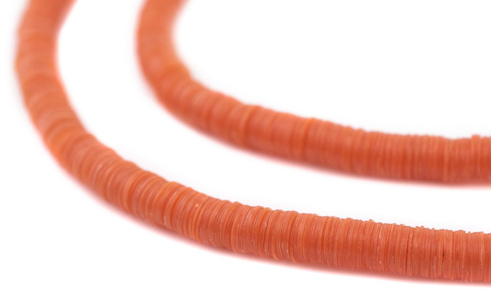 Translucent Orange Vinyl Phono Record Beads (6mm) — The Bead Chest