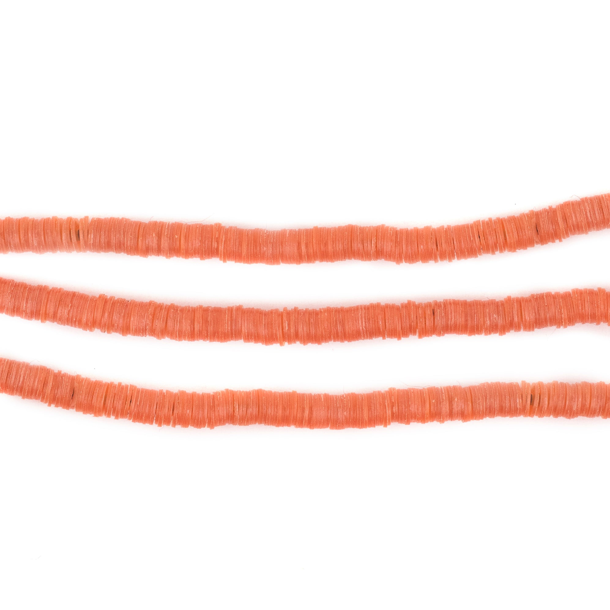 Translucent Orange Vinyl Phono Record Beads (3mm) — The Bead Chest