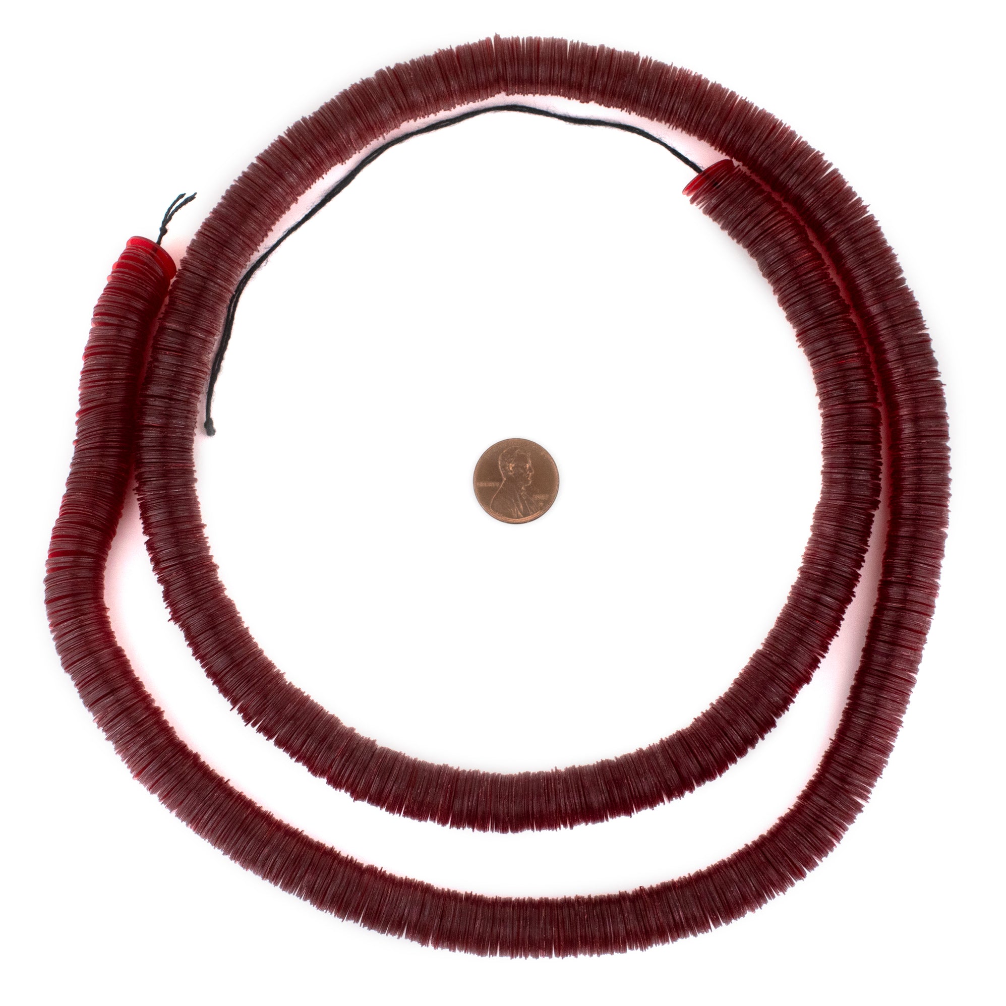 Translucent Red Vinyl Phono Record Beads (12mm) — The Bead Chest