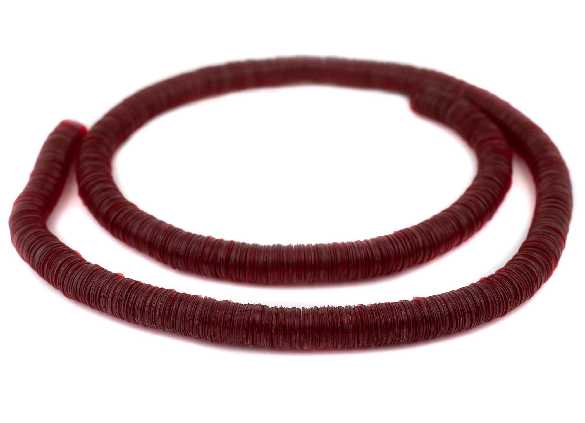 Translucent Red Vinyl Phono Record Beads (12mm) — The Bead Chest