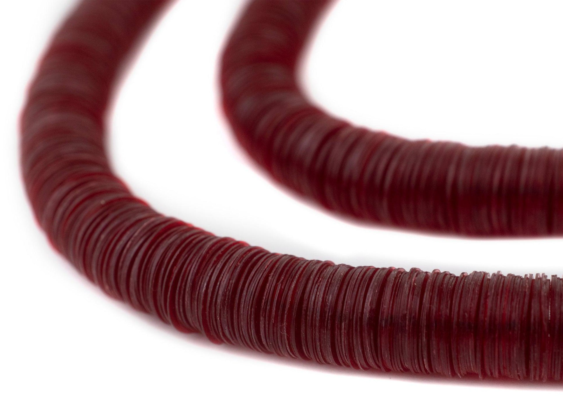 Translucent Red Vinyl Phono Record Beads (12mm) — The Bead Chest