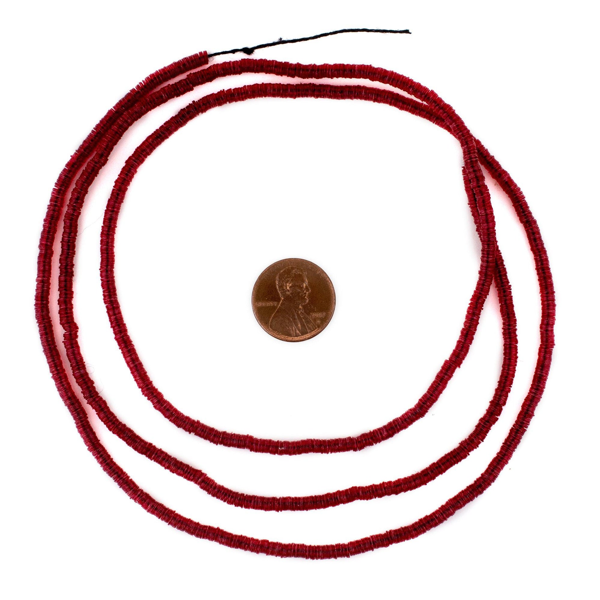 Translucent Red Vinyl Phono Record Beads (3mm) — The Bead Chest