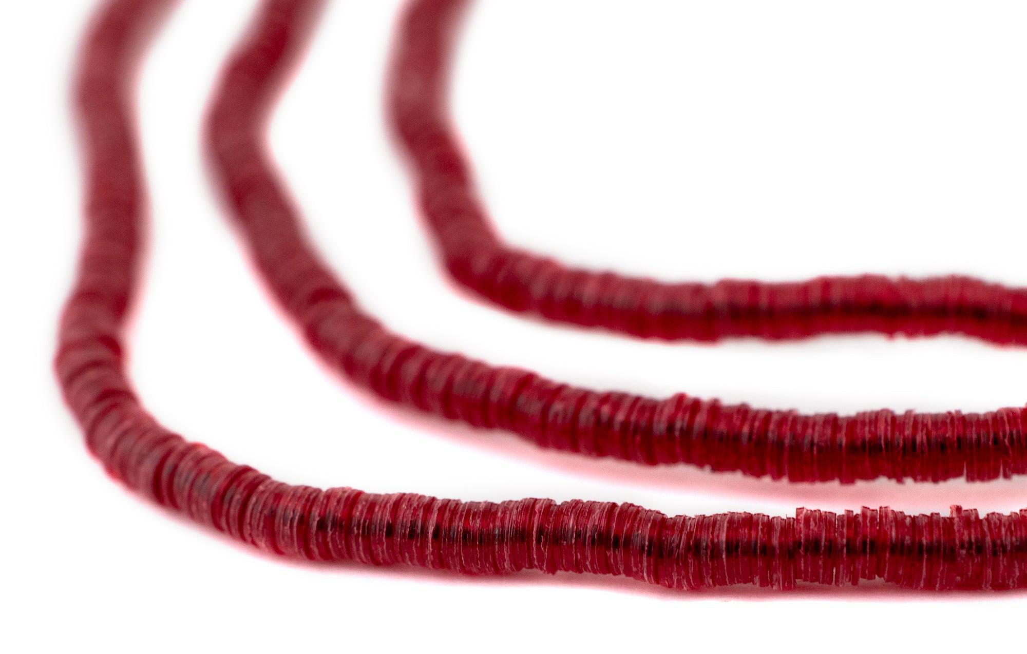 Translucent Red Vinyl Phono Record Beads (3mm) — The Bead Chest