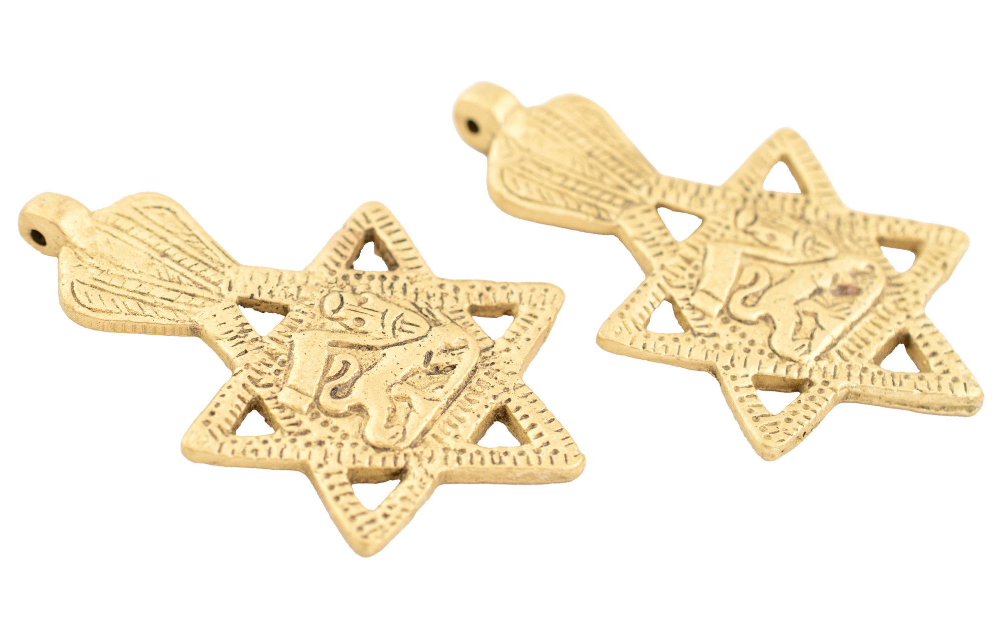 Gold Lion of Judah Star Pendant (62x38mm) — The Bead Chest