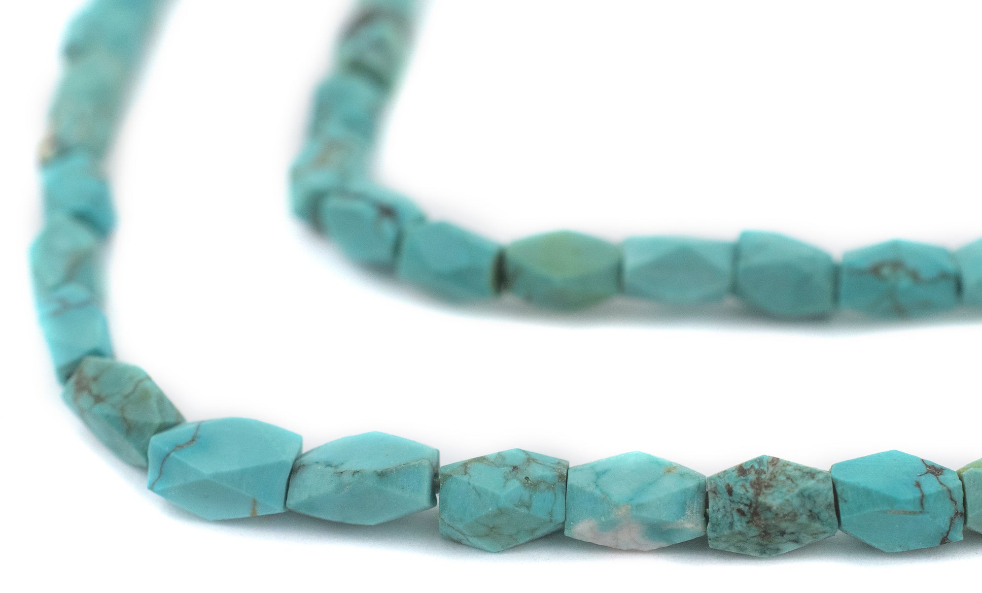 Faceted Turquoise Stone Beads (6x4mm) — The Bead Chest