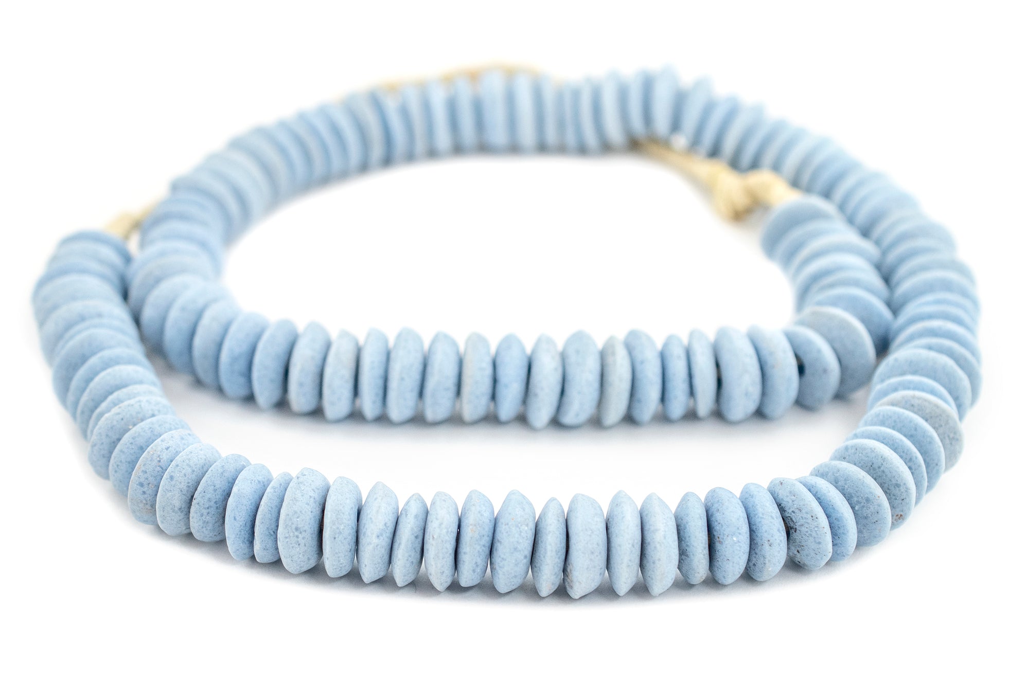 Pastel Carolina Blue Ashanti Glass Saucer Beads (14mm) — The Bead Chest