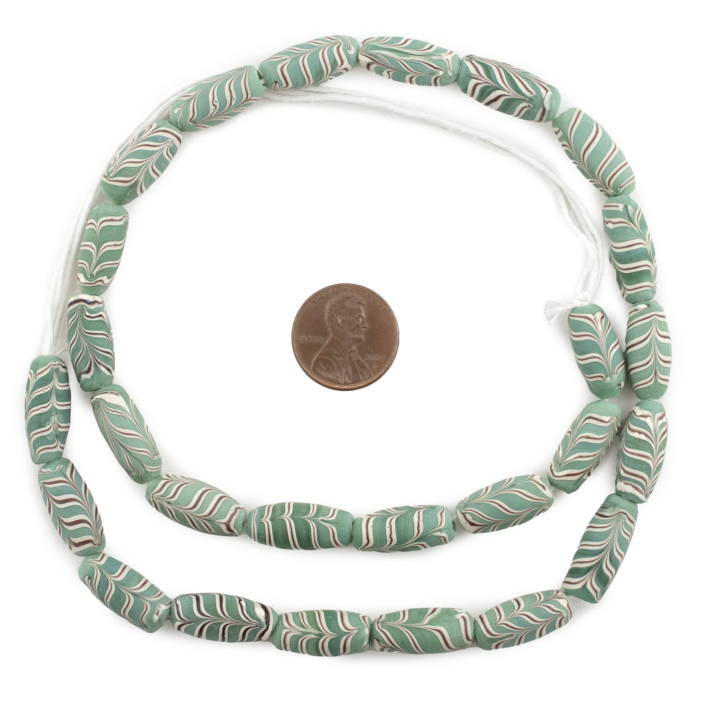 Pistachio Green Java Glass Feather Beads (8mm) — The Bead Chest
