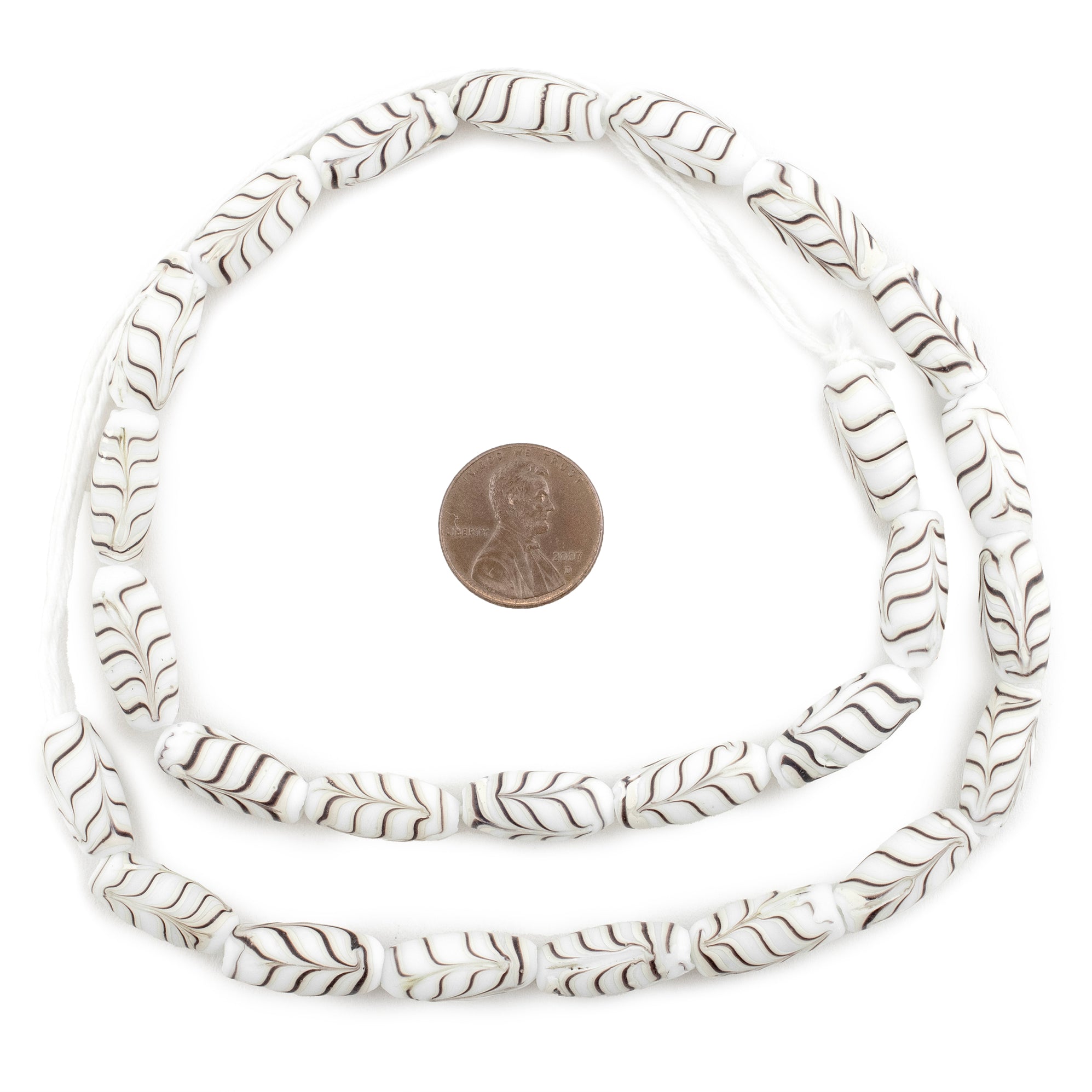 White Java Glass Feather Beads (8mm) — The Bead Chest