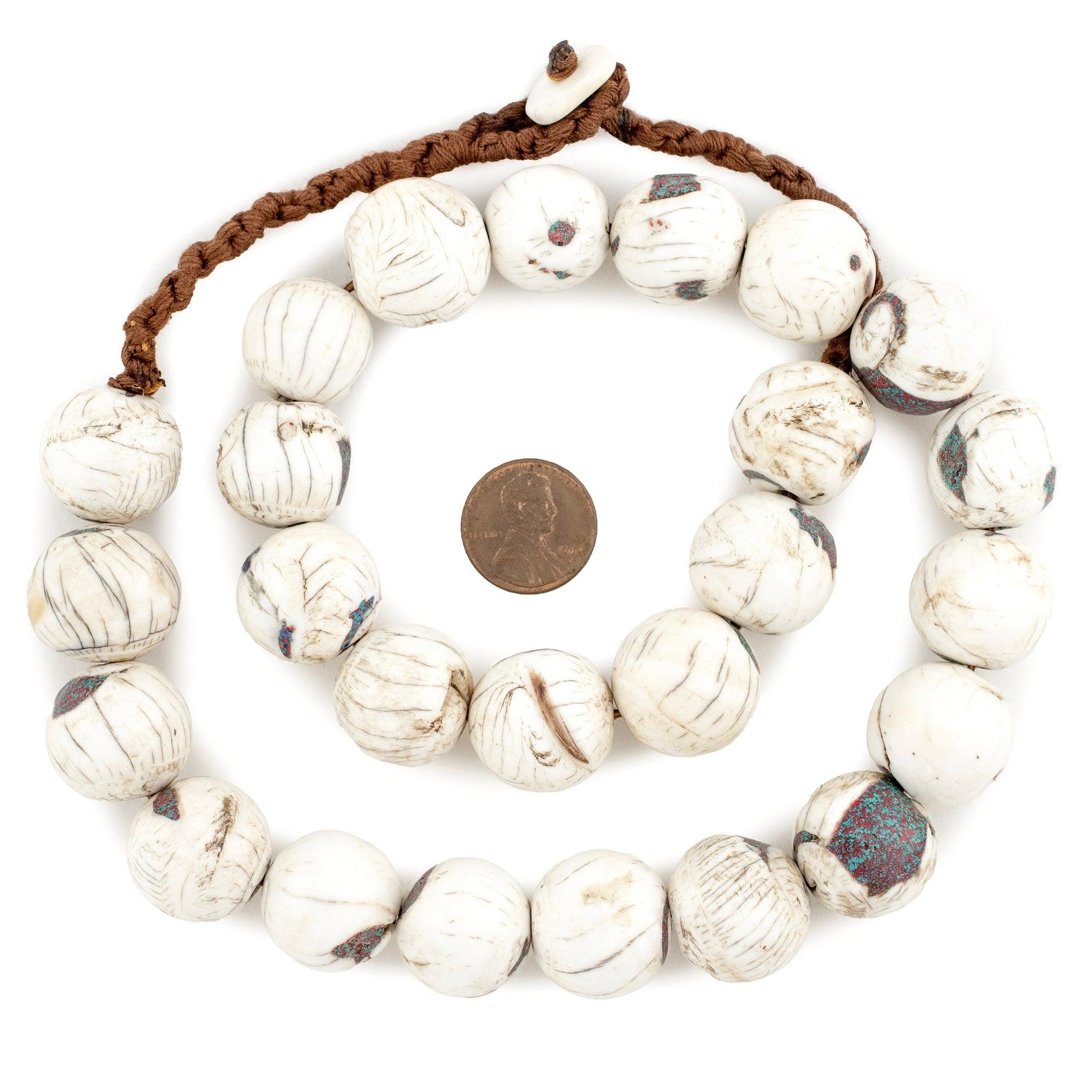 Inlaid Round Naga Conch Shell Beads (19mm) — The Bead Chest
