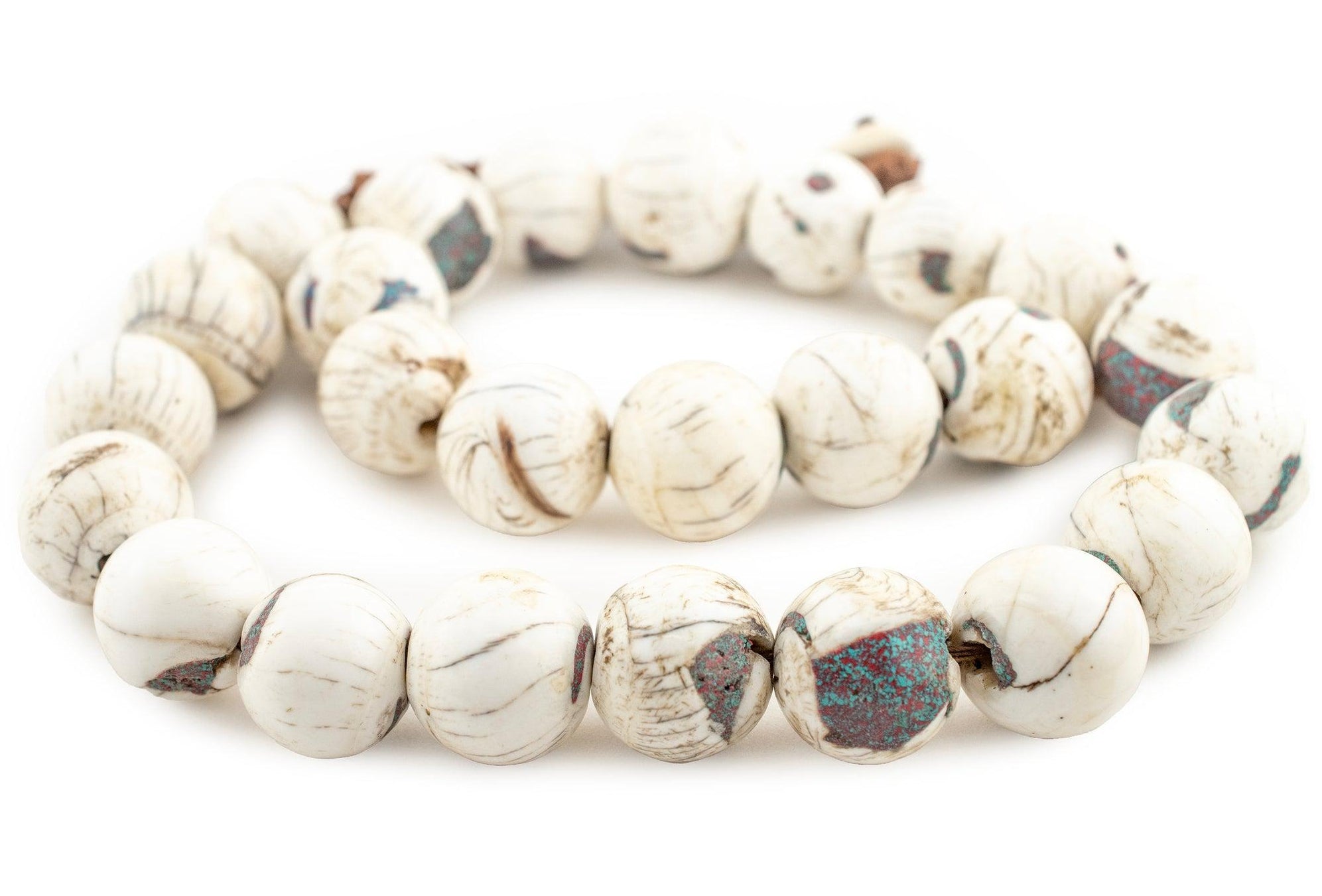 Inlaid Round Naga Conch Shell Beads (19mm) — The Bead Chest