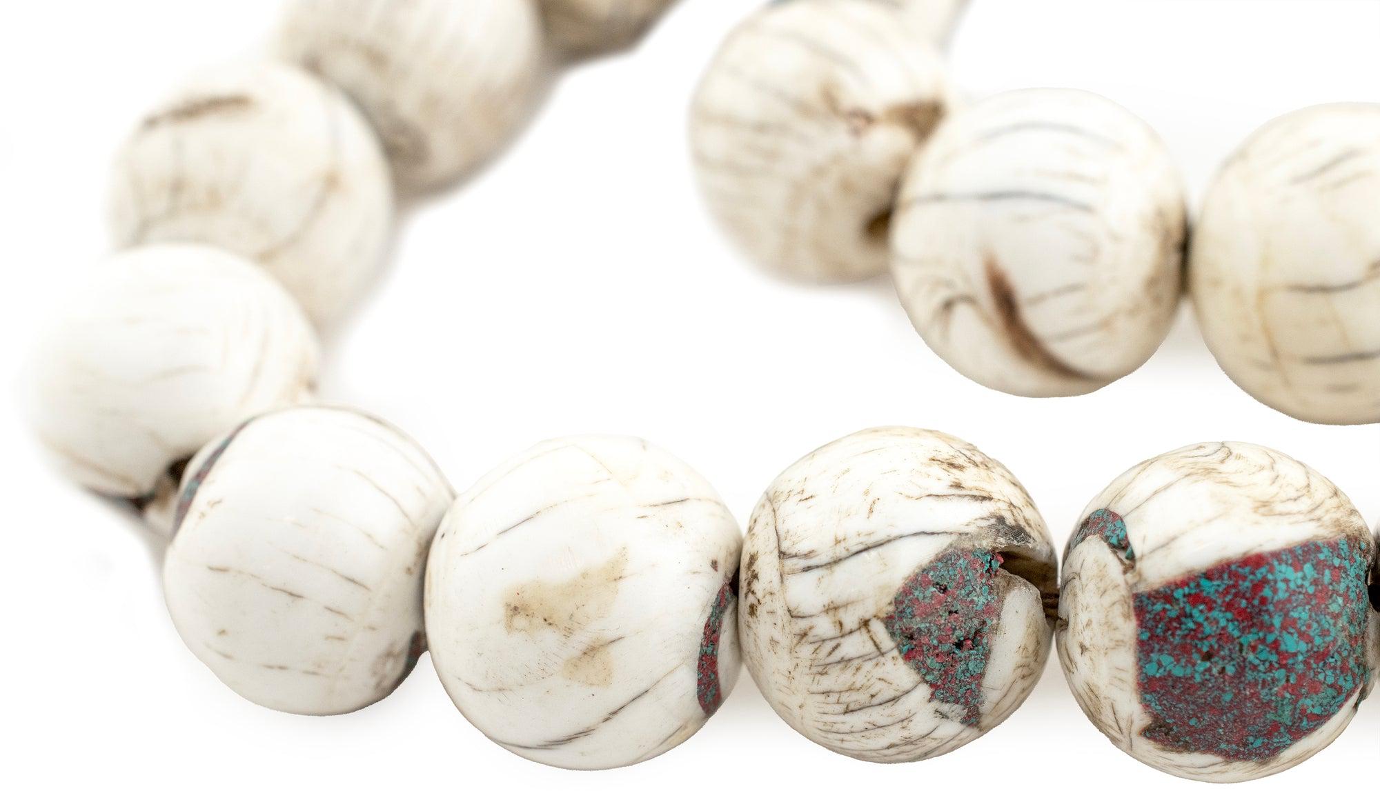 Inlaid Round Naga Conch Shell Beads (19mm) — The Bead Chest