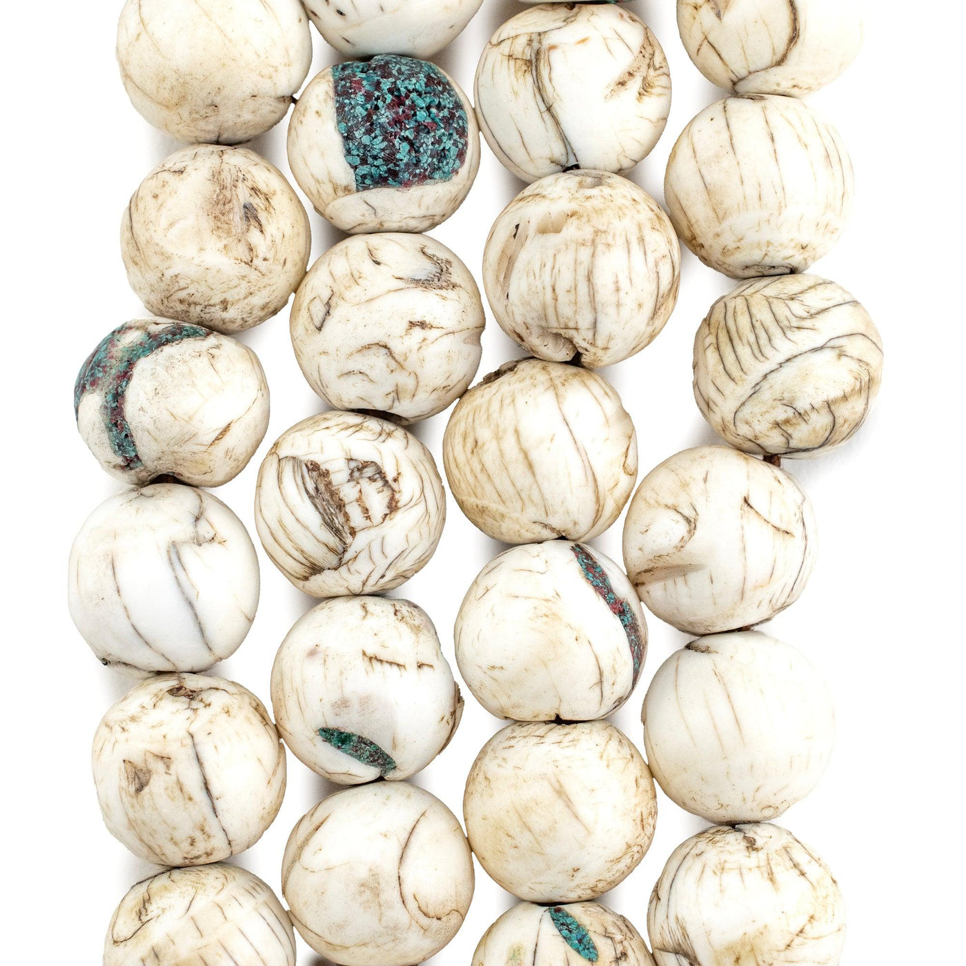 Inlaid Round Naga Conch Shell Beads (14mm) — The Bead Chest