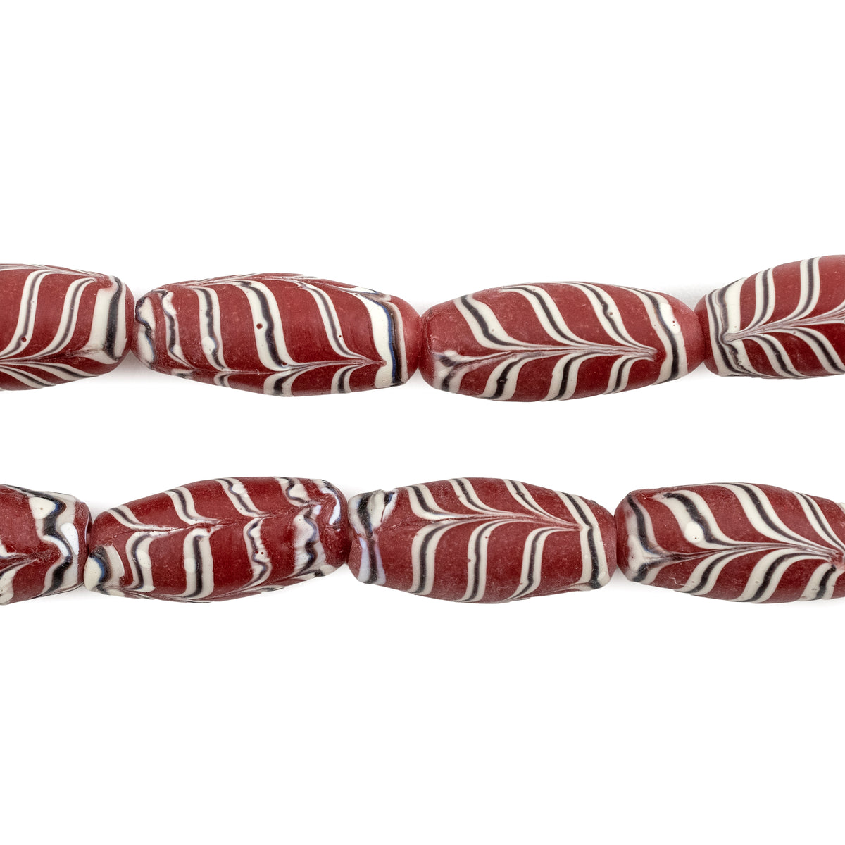 Red Java Glass Feather Beads (8mm) — The Bead Chest