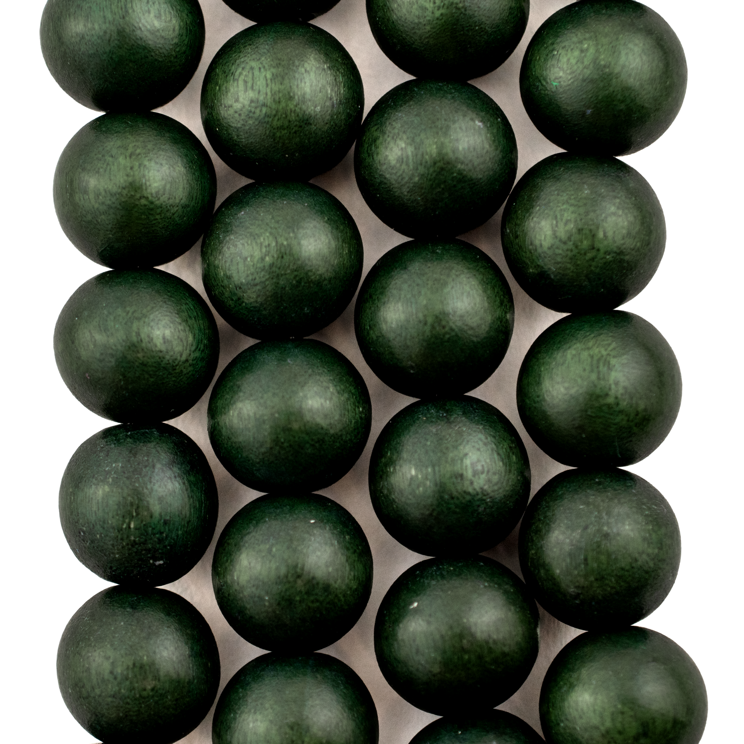 Olive Green Round Natural Wood Beads (14mm) — The Bead Chest