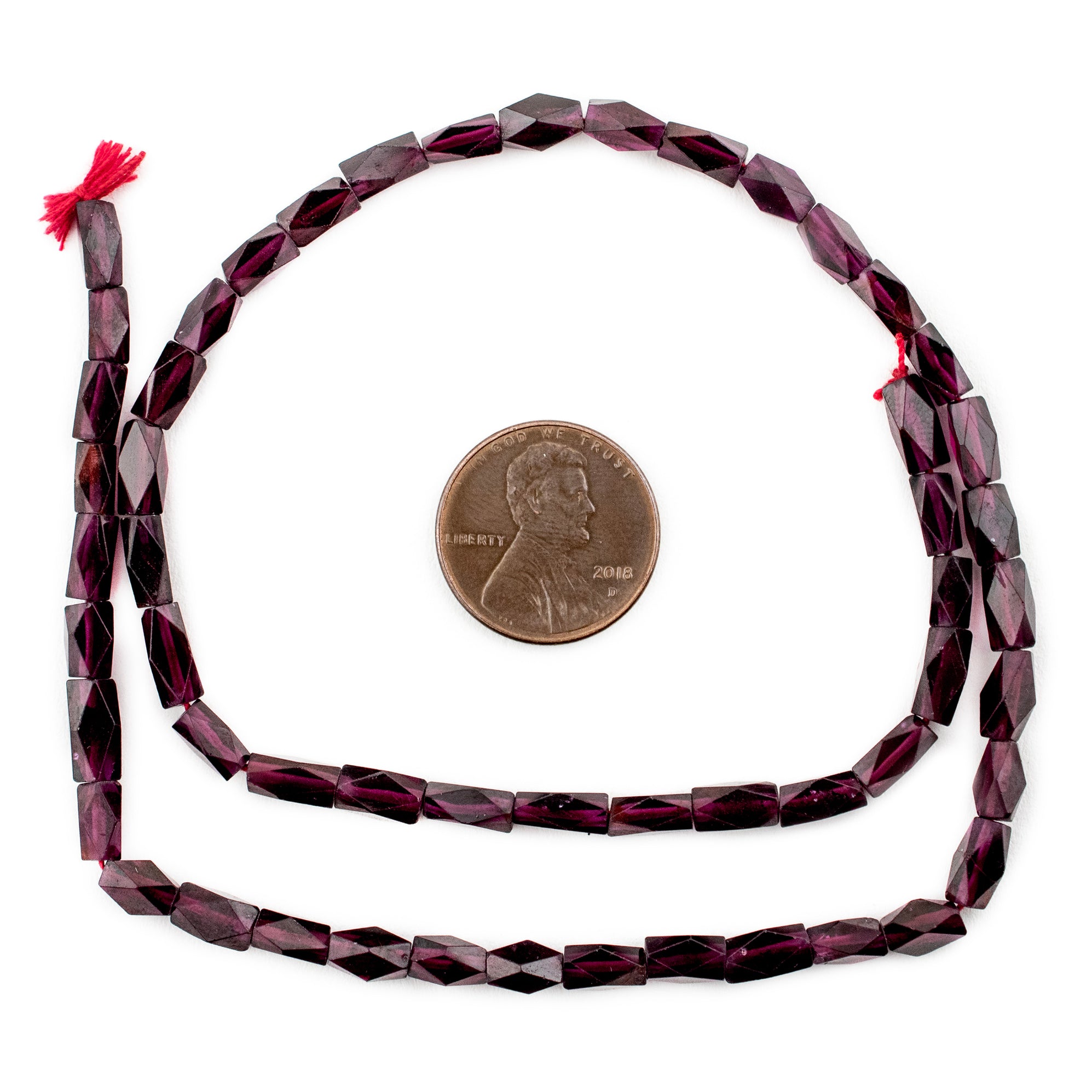 Faceted Rectangle Garnet Beads (6x4mm) — The Bead Chest