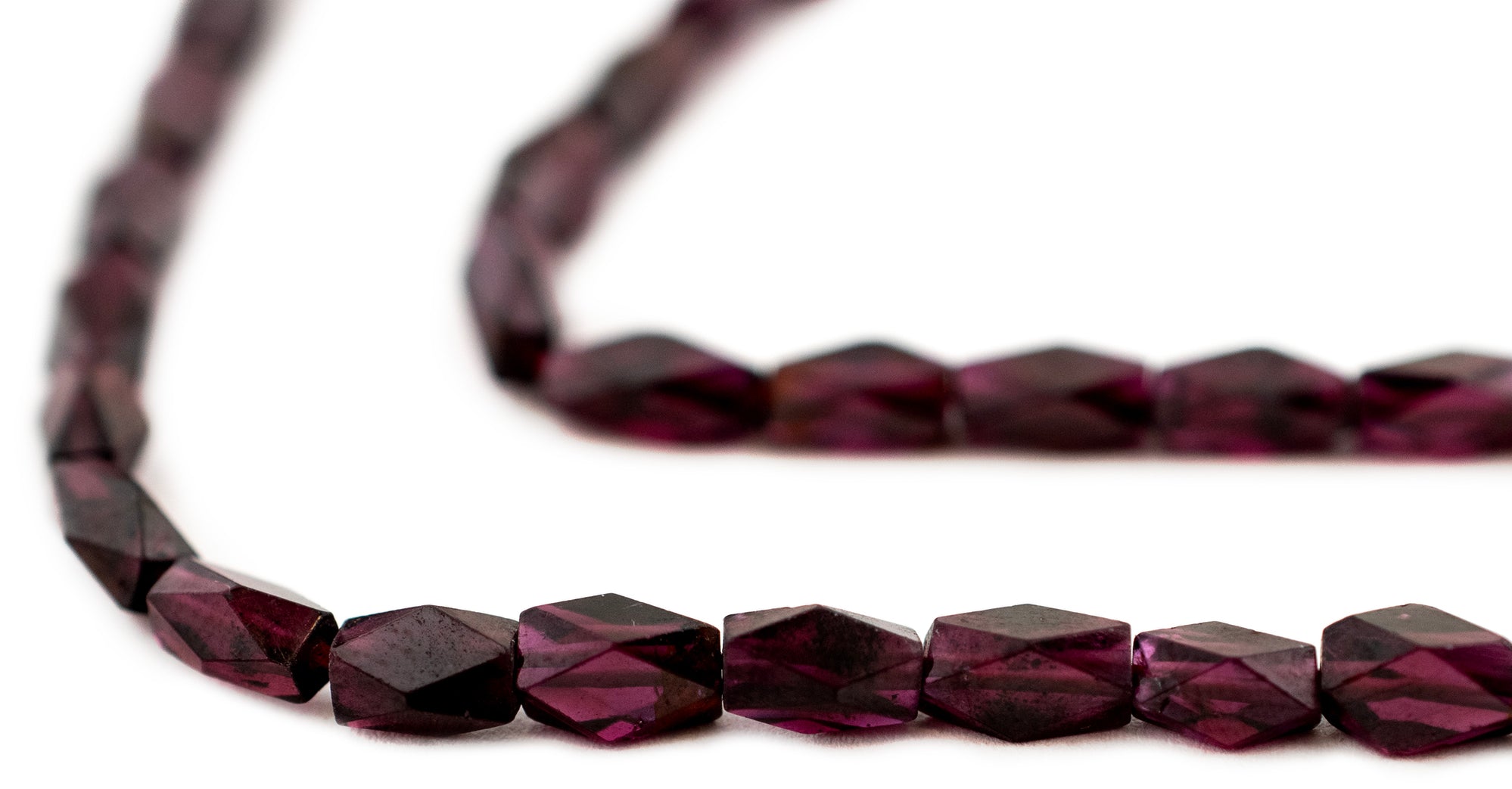 Faceted Rectangle Garnet Beads (6x4mm) — The Bead Chest