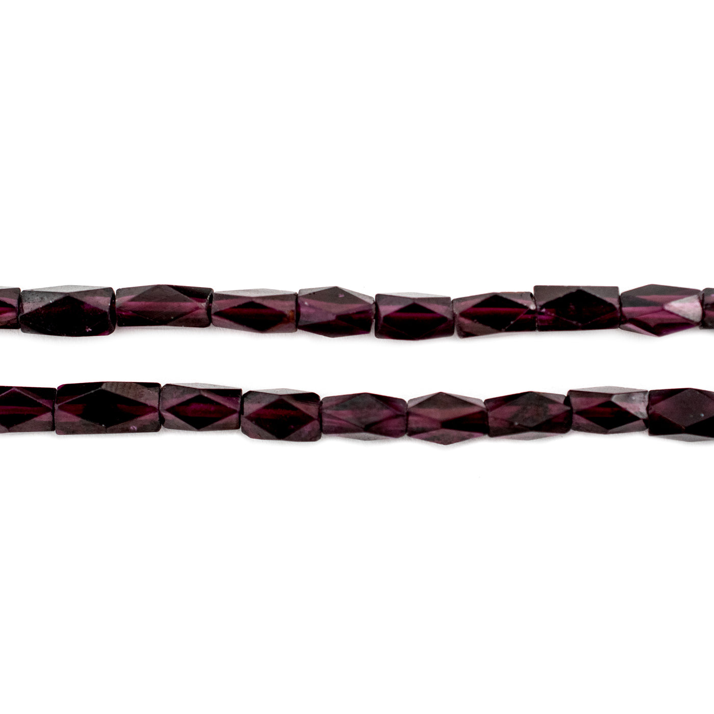 Faceted Rectangle Garnet Beads (6x4mm) — The Bead Chest