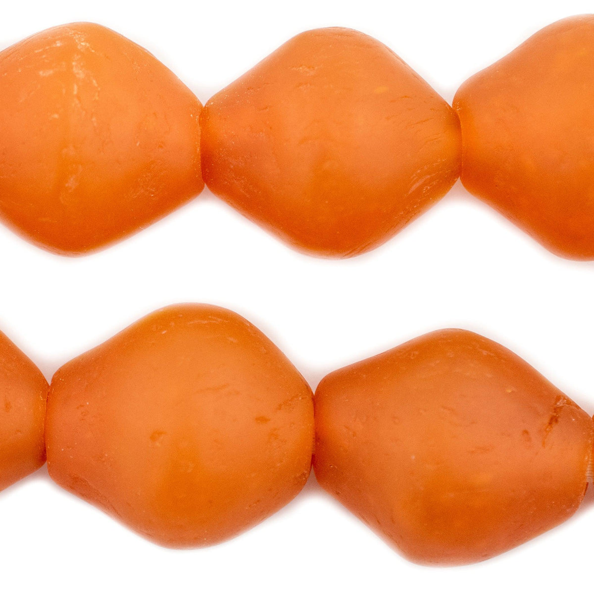 Jumbo Orange Bicone Recycled Glass Beads (25mm) — The Bead Chest