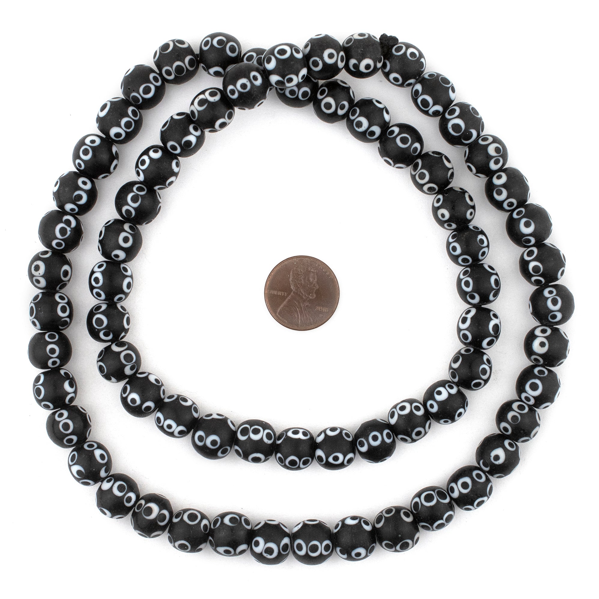 Black & White Venetian-Style Skunk Beads (10mm) — The Bead Chest
