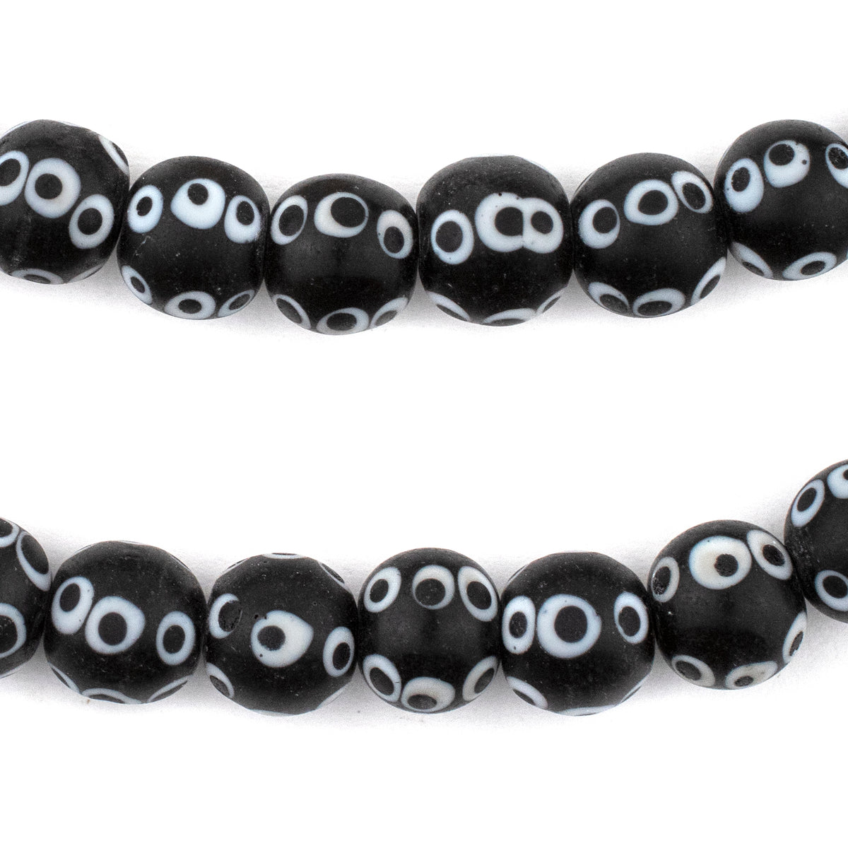 Black & White Venetian-Style Skunk Beads (10mm) — The Bead Chest