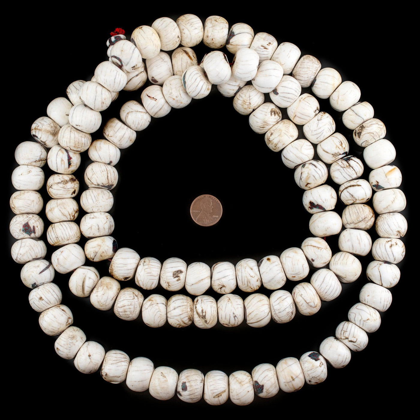 Inlaid Naga Conch Shell Mala Beads (18-20mm) — The Bead Chest