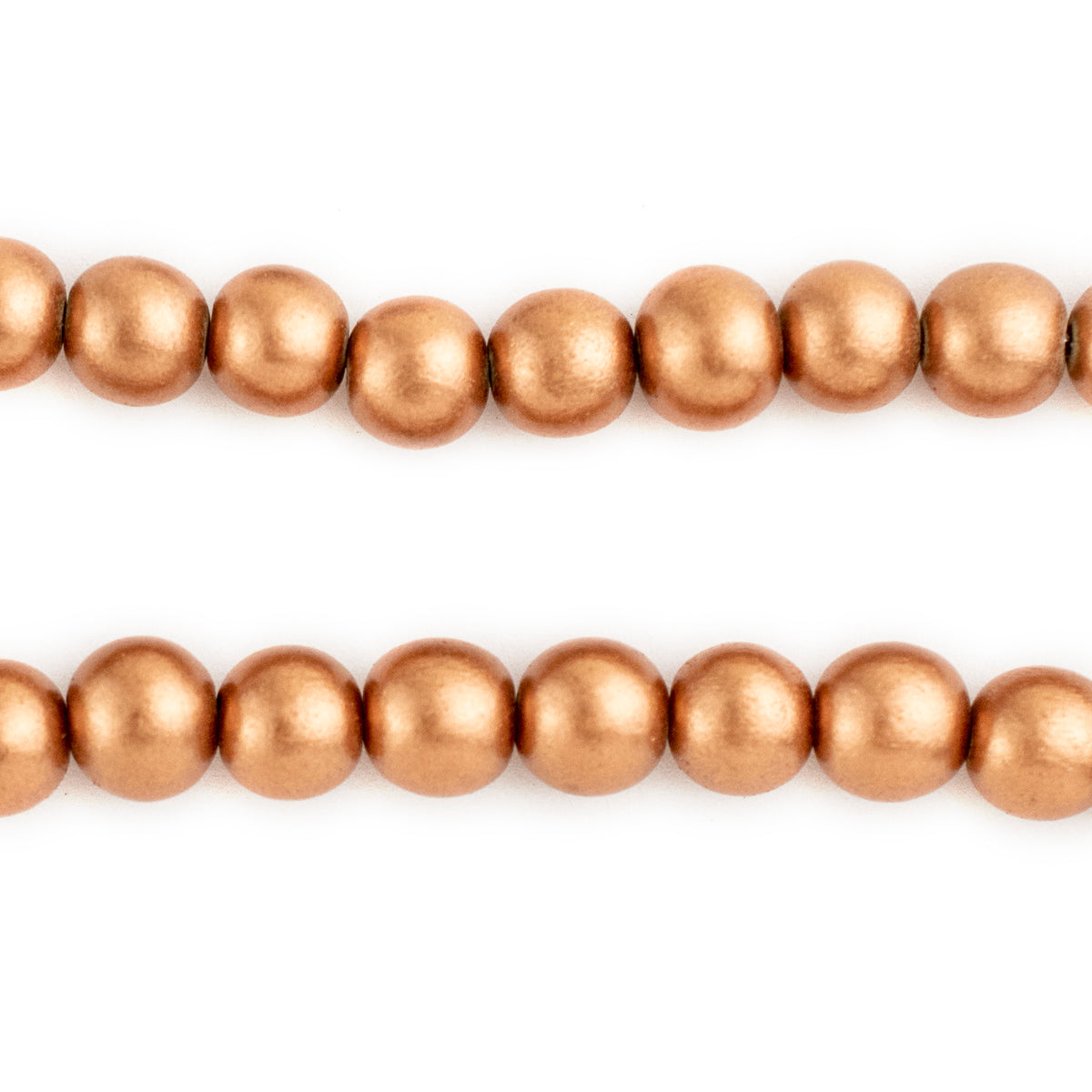 Copper Round Natural Wood Beads (8mm) — The Bead Chest
