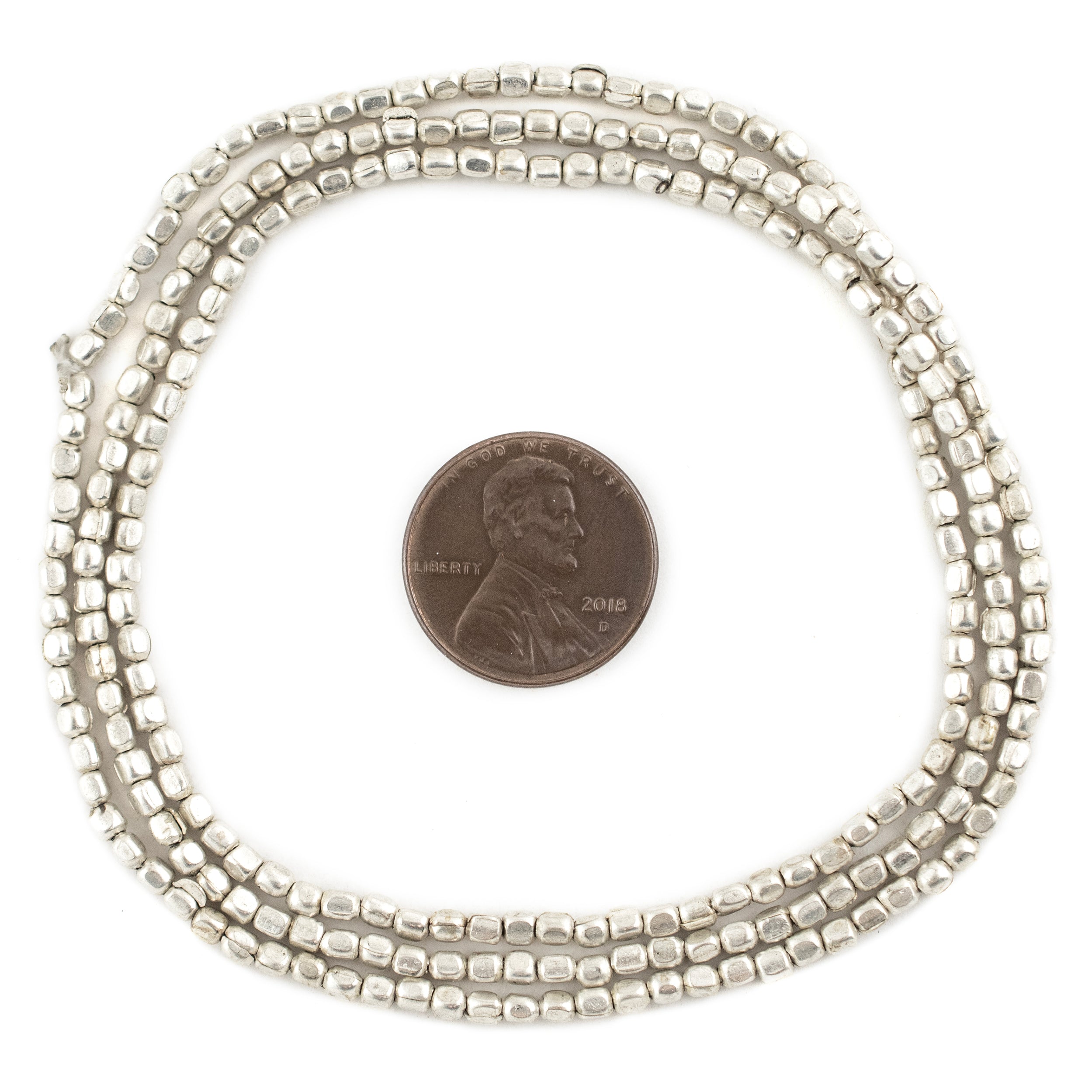 Silver Rounded Rectangle Beads (3x2mm) — The Bead Chest