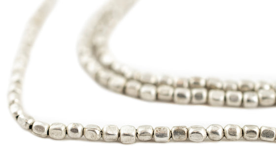 Silver Rounded Rectangle Beads (3x2mm) — The Bead Chest