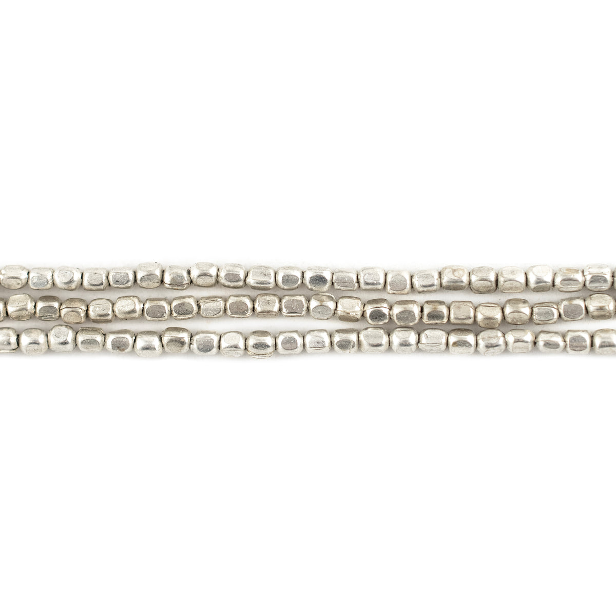 Silver Rounded Rectangle Beads (3x2mm) — The Bead Chest