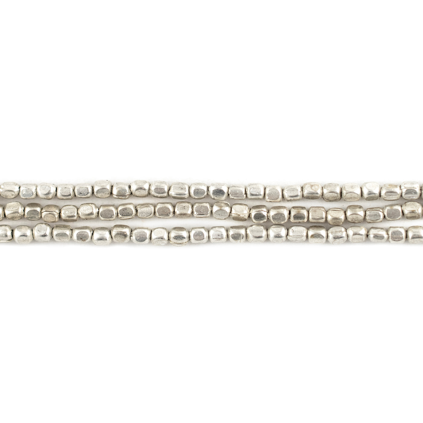 Silver Rounded Rectangle Beads (3x2mm) — The Bead Chest