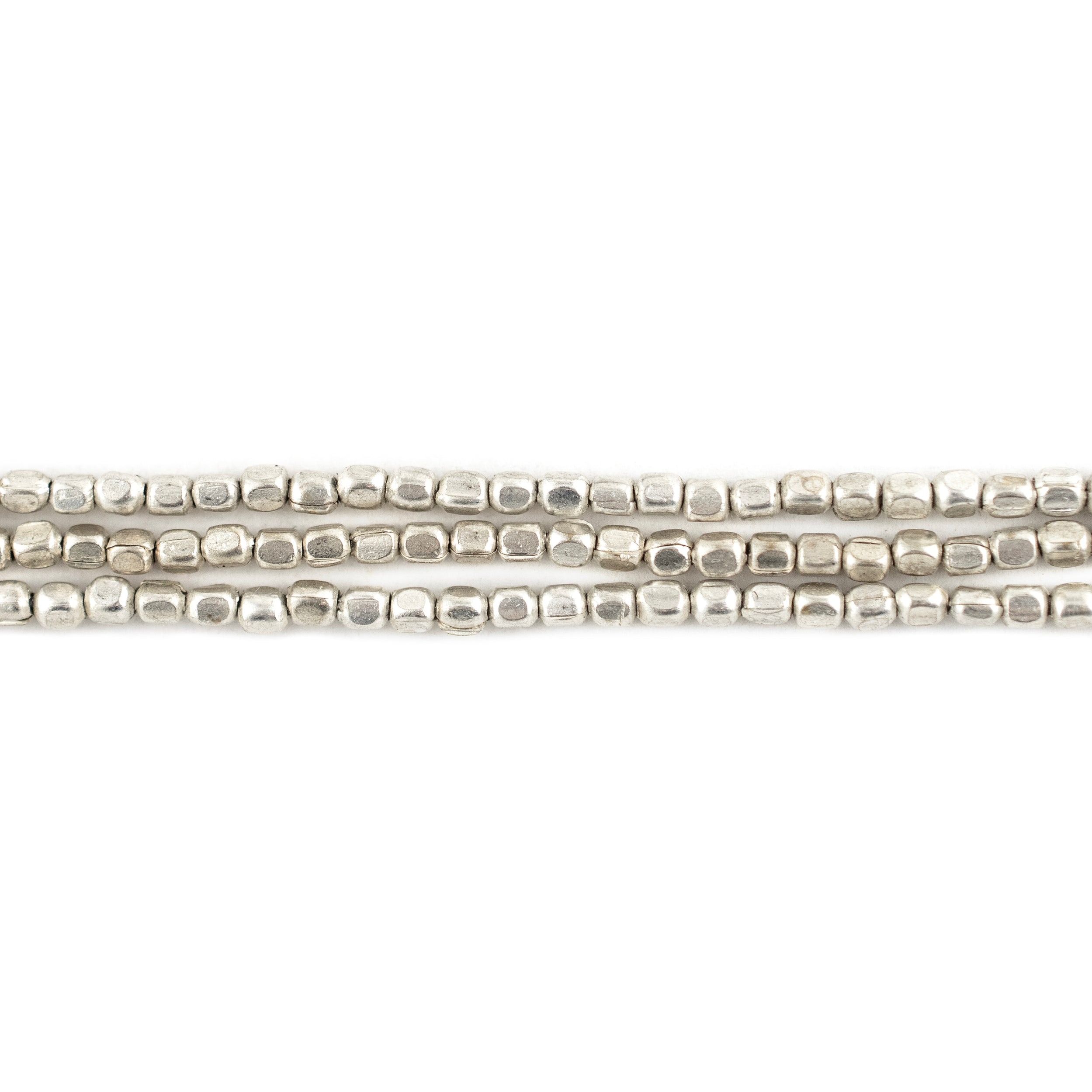 Silver Rounded Rectangle Beads (3x2mm) — The Bead Chest
