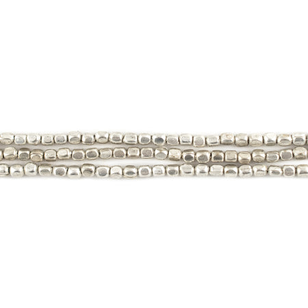 Silver Rounded Rectangle Beads (3x2mm) — The Bead Chest