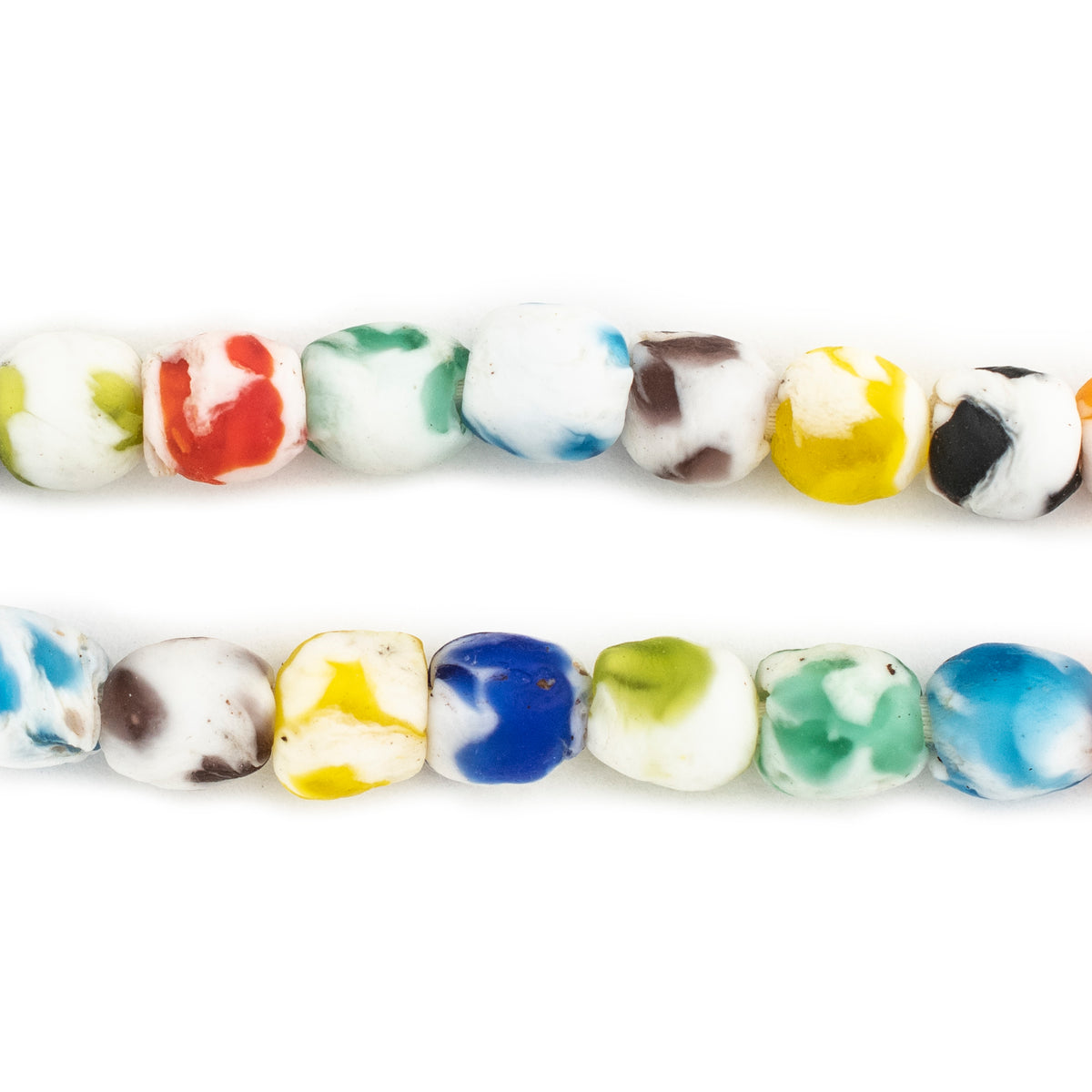 Multicolor Fused Recycled Glass Beads (9mm) — The Bead Chest