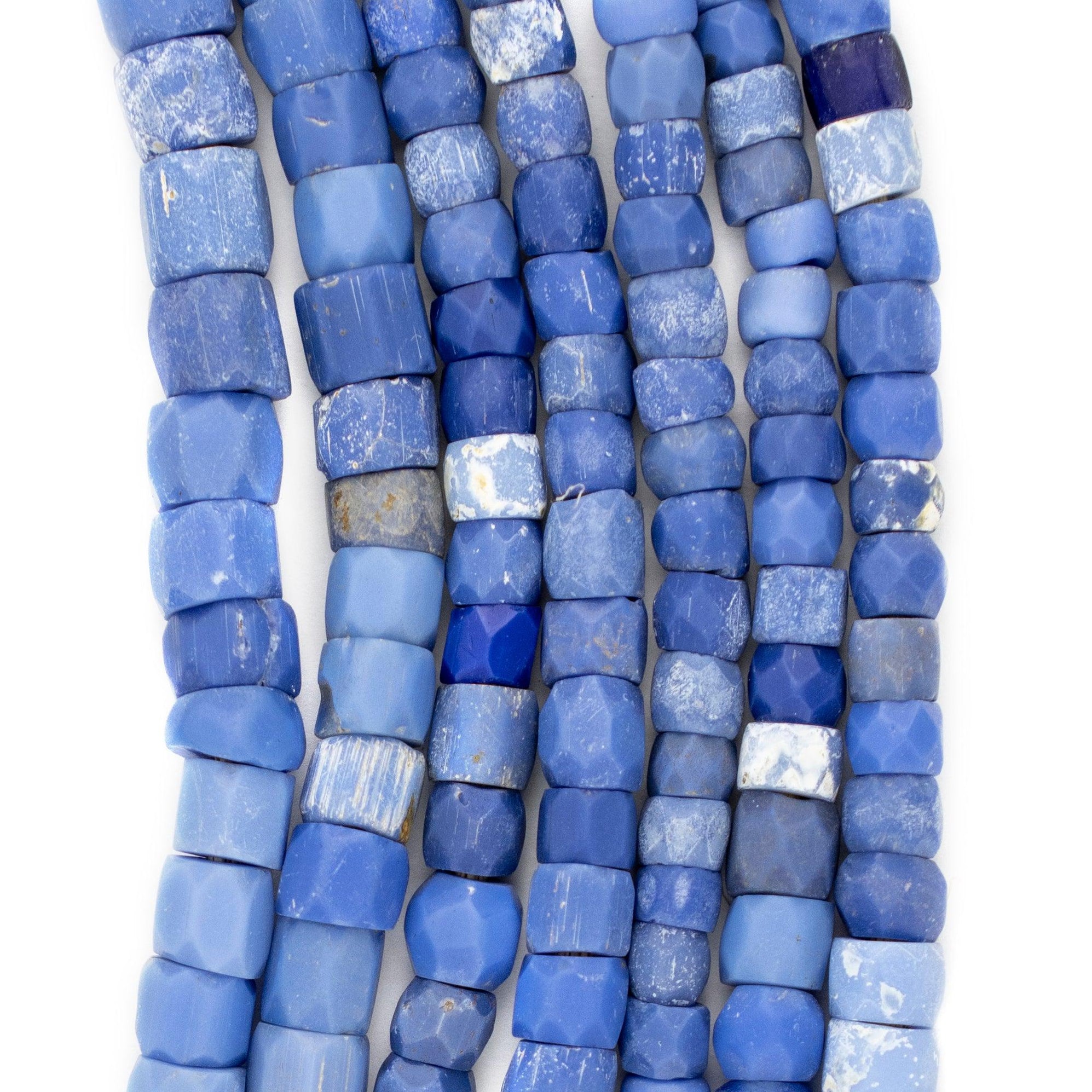 Graduated Opaque Faceted Russian Blue Beads (6-9mm) — The Bead Chest