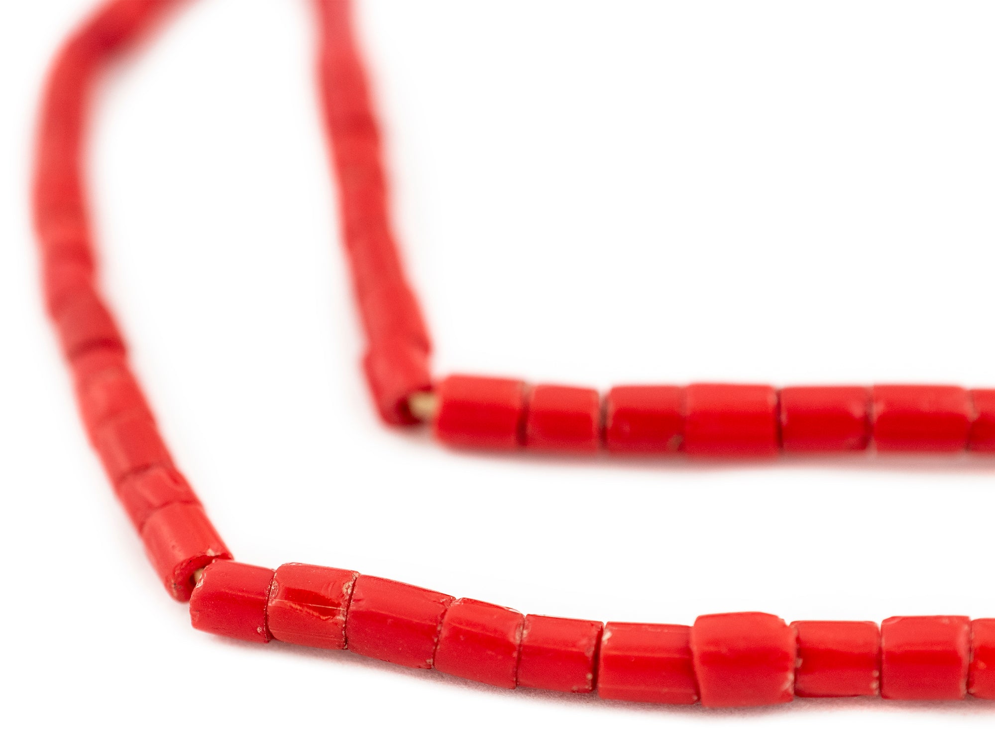 Vintage Red Czech Glass Cylinder Beads (4mm) — The Bead Chest