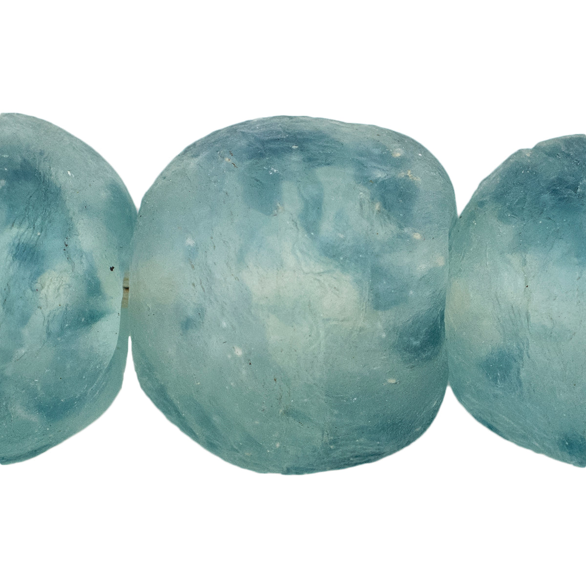 Super Jumbo Speckled Blue Wave Marine Recycled Glass Beads (35mm) — The ...