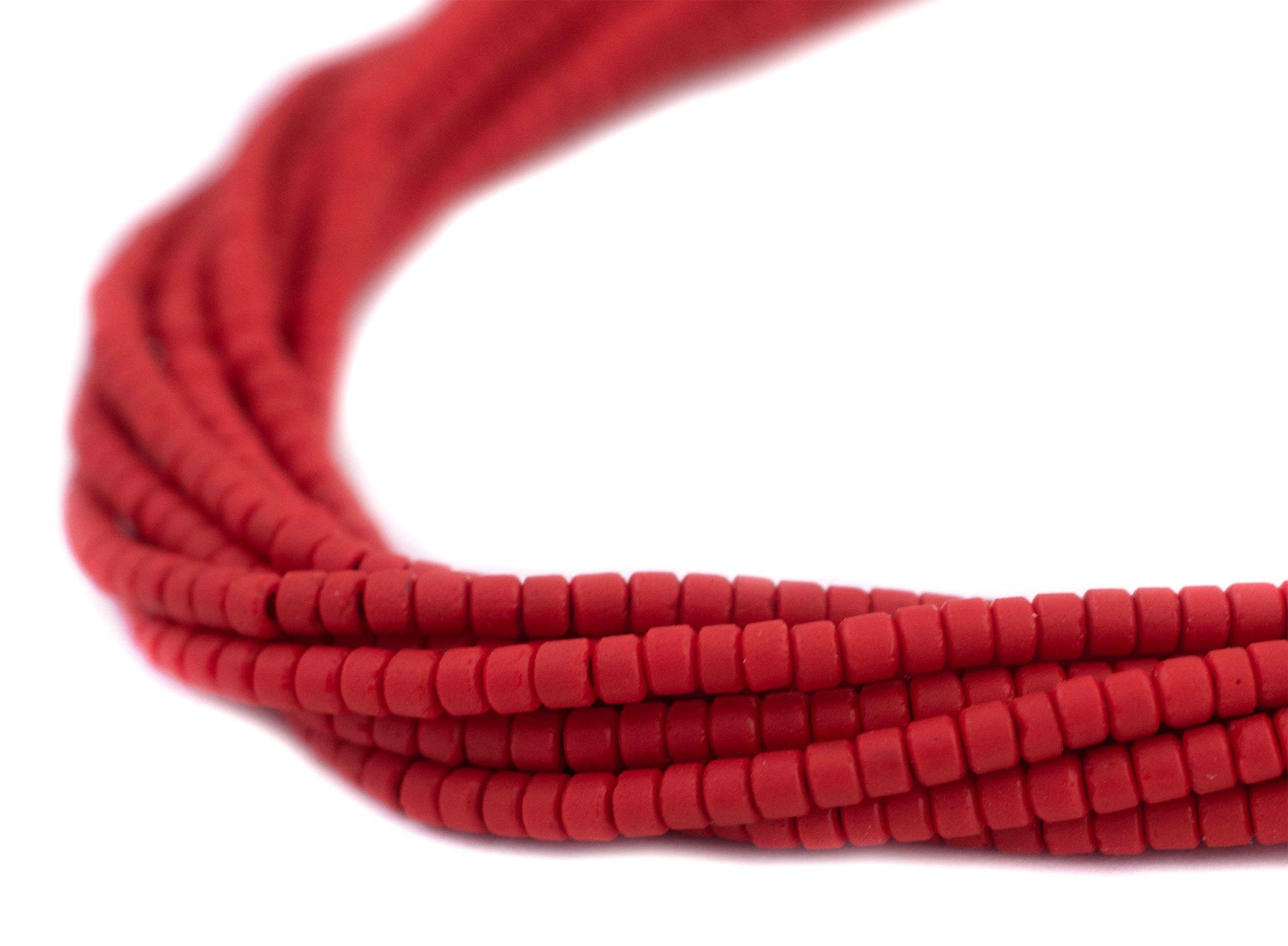 Crimson Red Afghan Tribal Seed Beads (10 Strands) — The Bead Chest