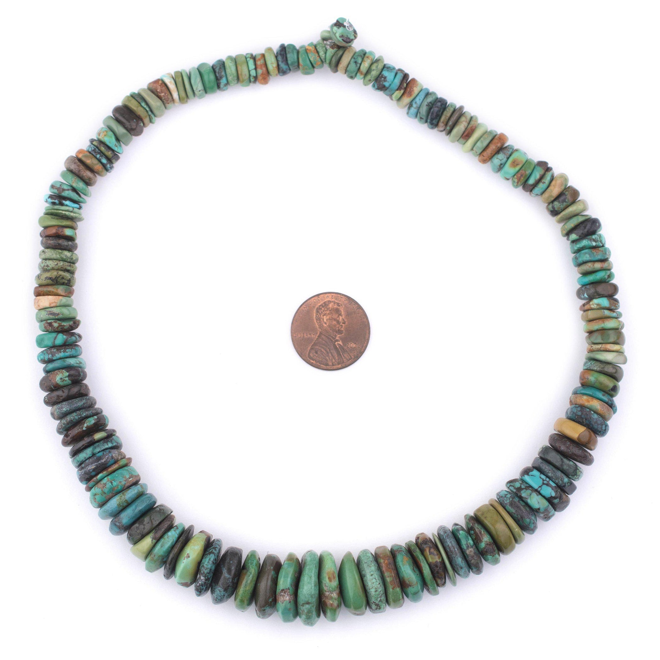 Earthy Graduated Disk Turquoise Beads — The Bead Chest