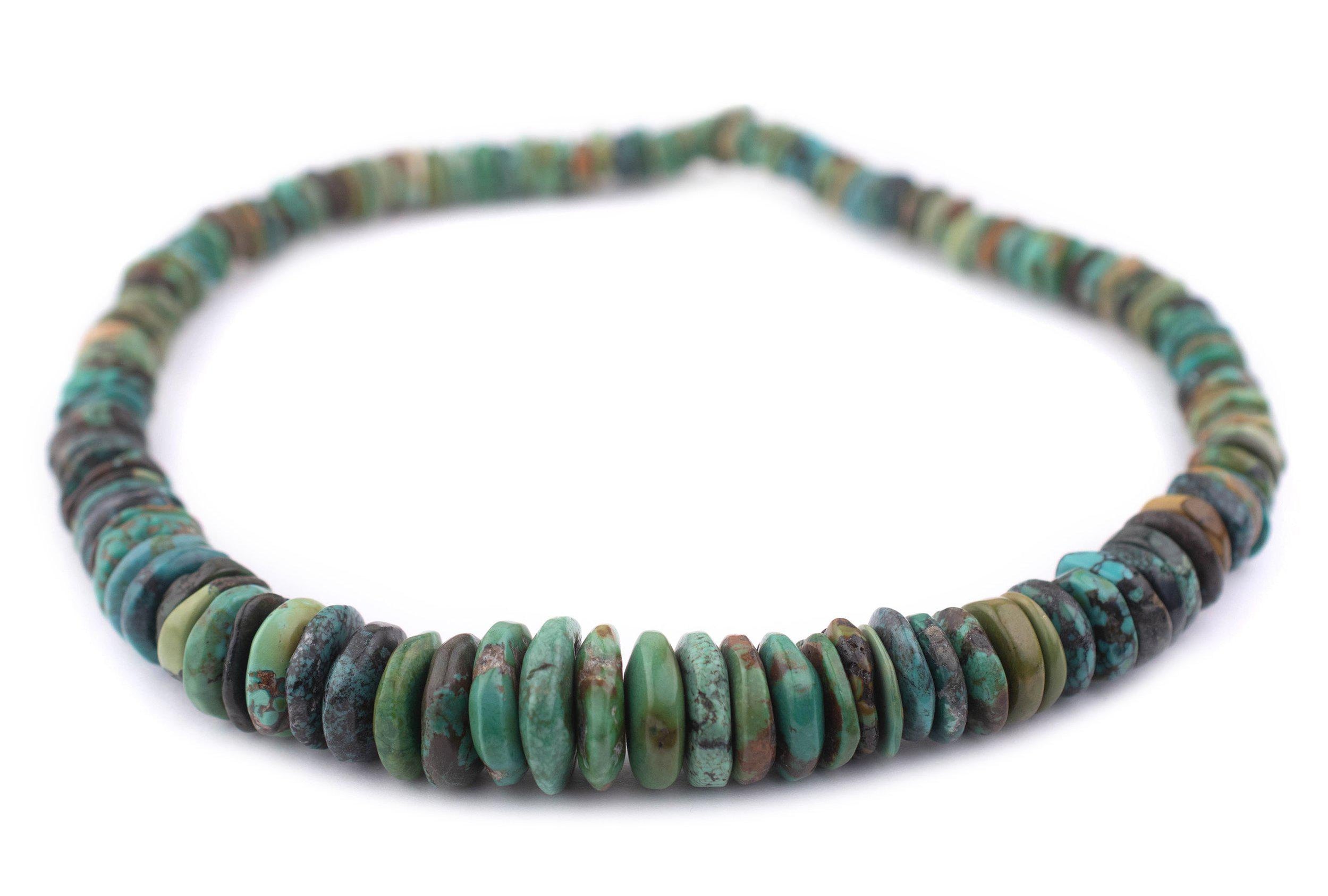 Earthy Graduated Disk Turquoise Beads — The Bead Chest