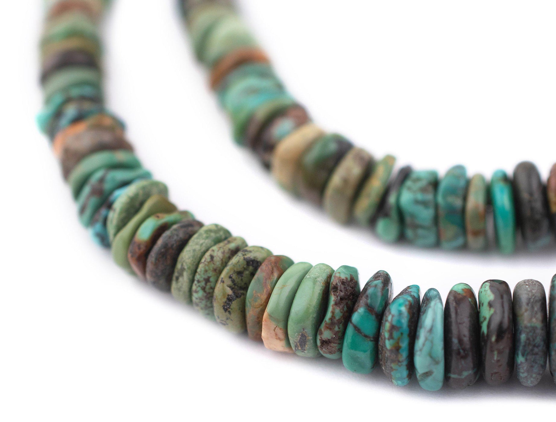 Earthy Graduated Disk Turquoise Beads — The Bead Chest