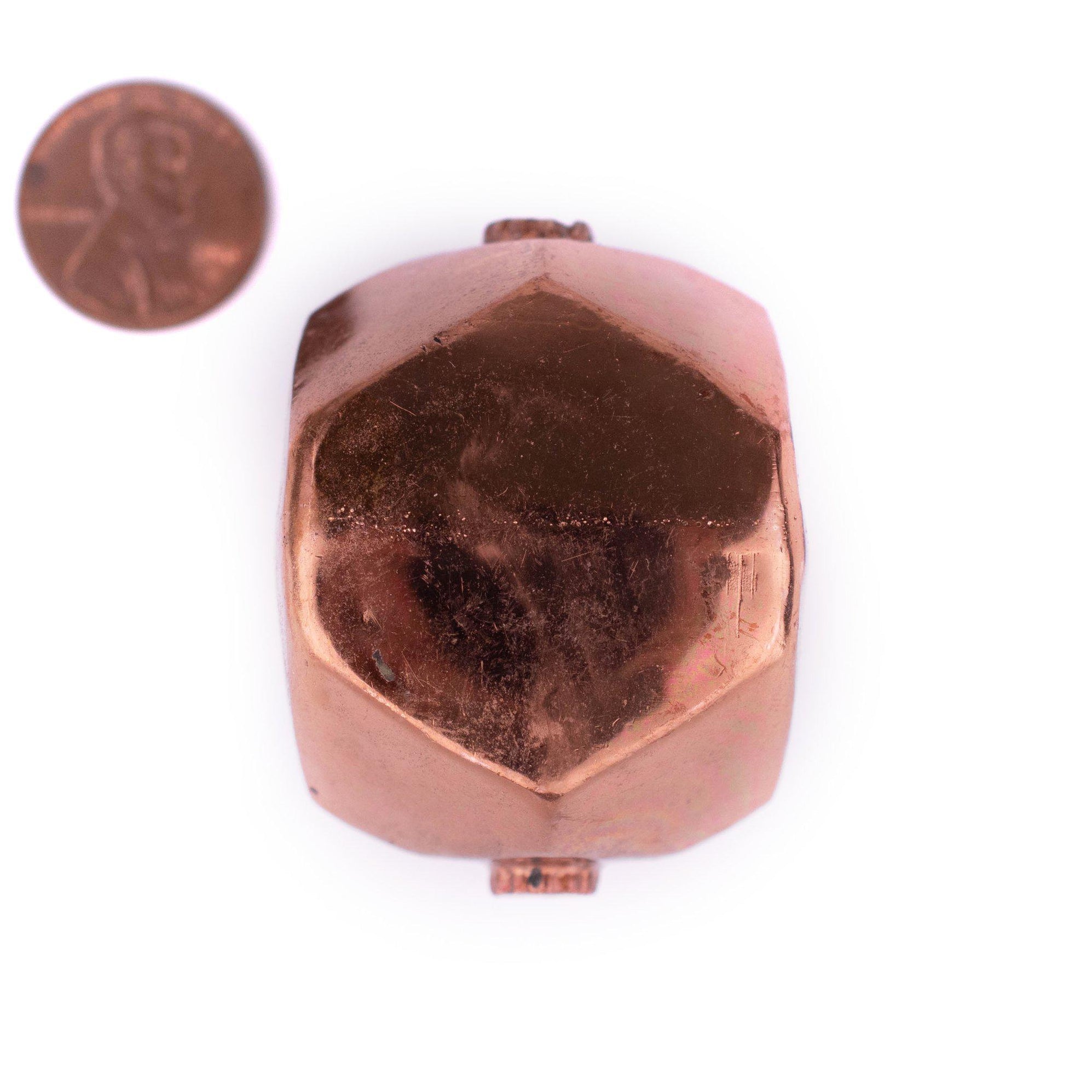 Copper Hollow Cornerless Cube Bead (35mm) — The Bead Chest