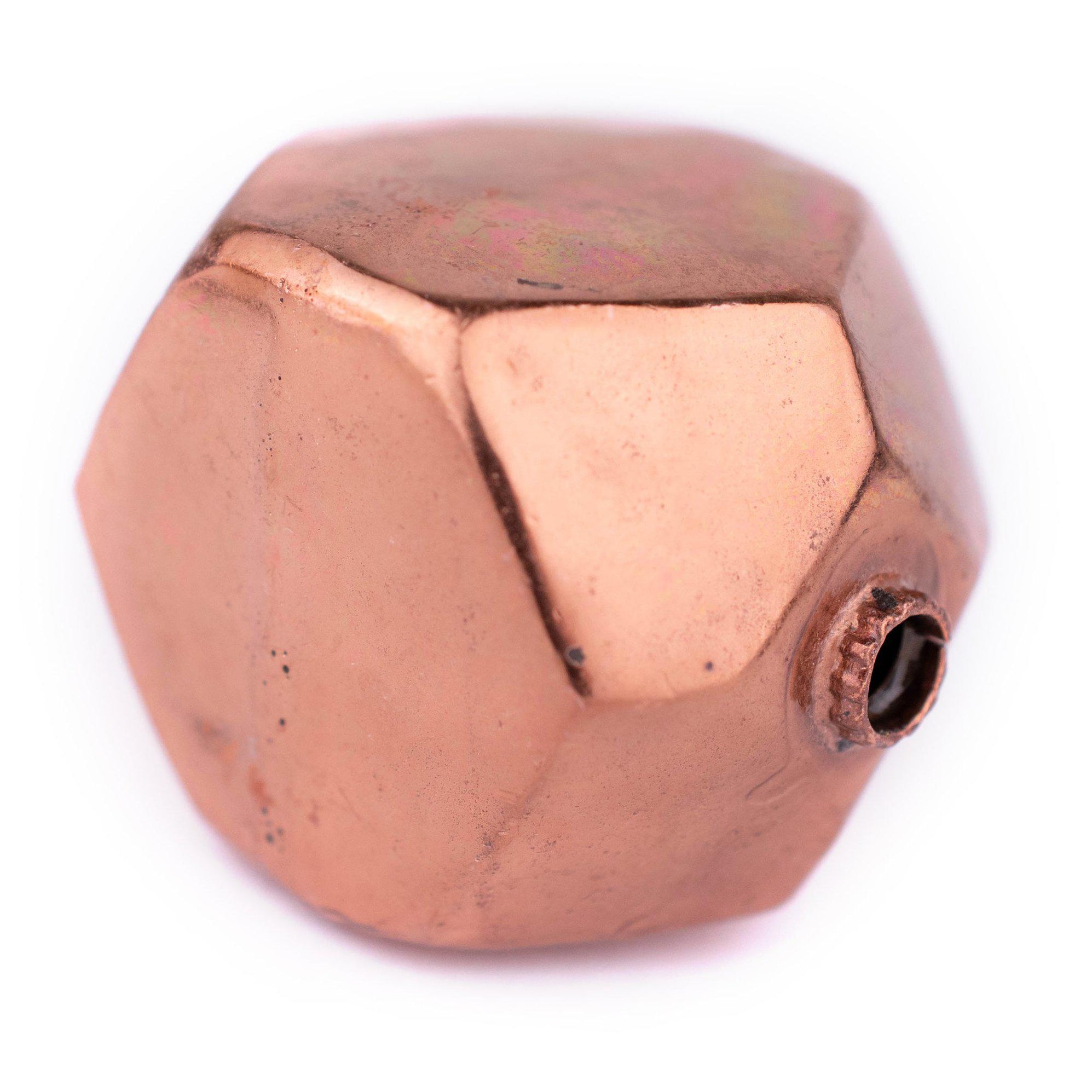 Copper Hollow Cornerless Cube Bead (35mm) — The Bead Chest