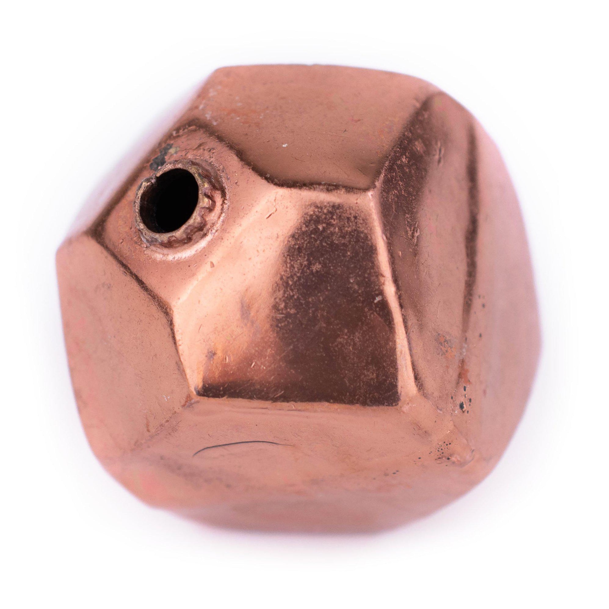 Copper Hollow Cornerless Cube Bead (35mm) — The Bead Chest