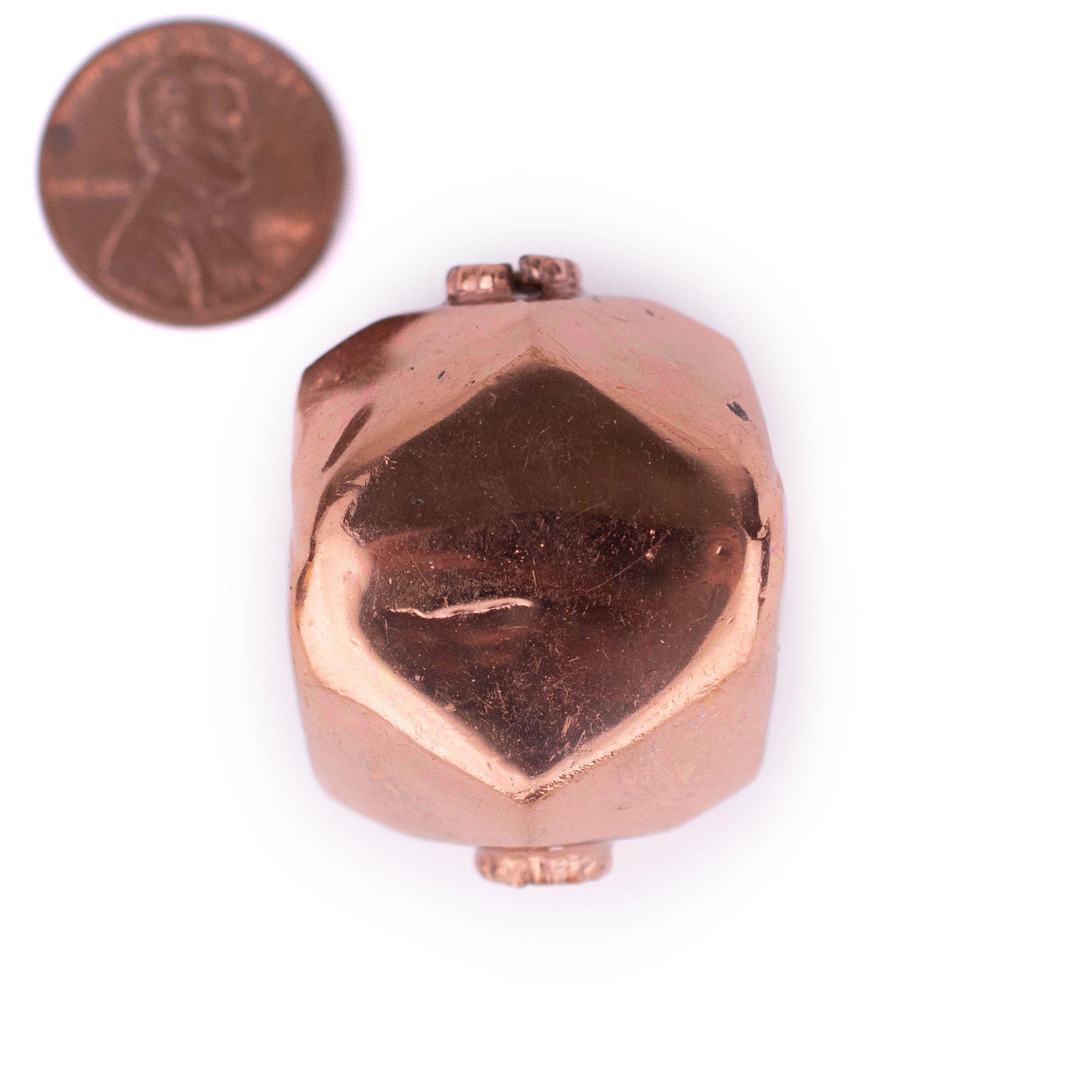 Copper Hollow Cornerless Cube Bead (30mm) — The Bead Chest