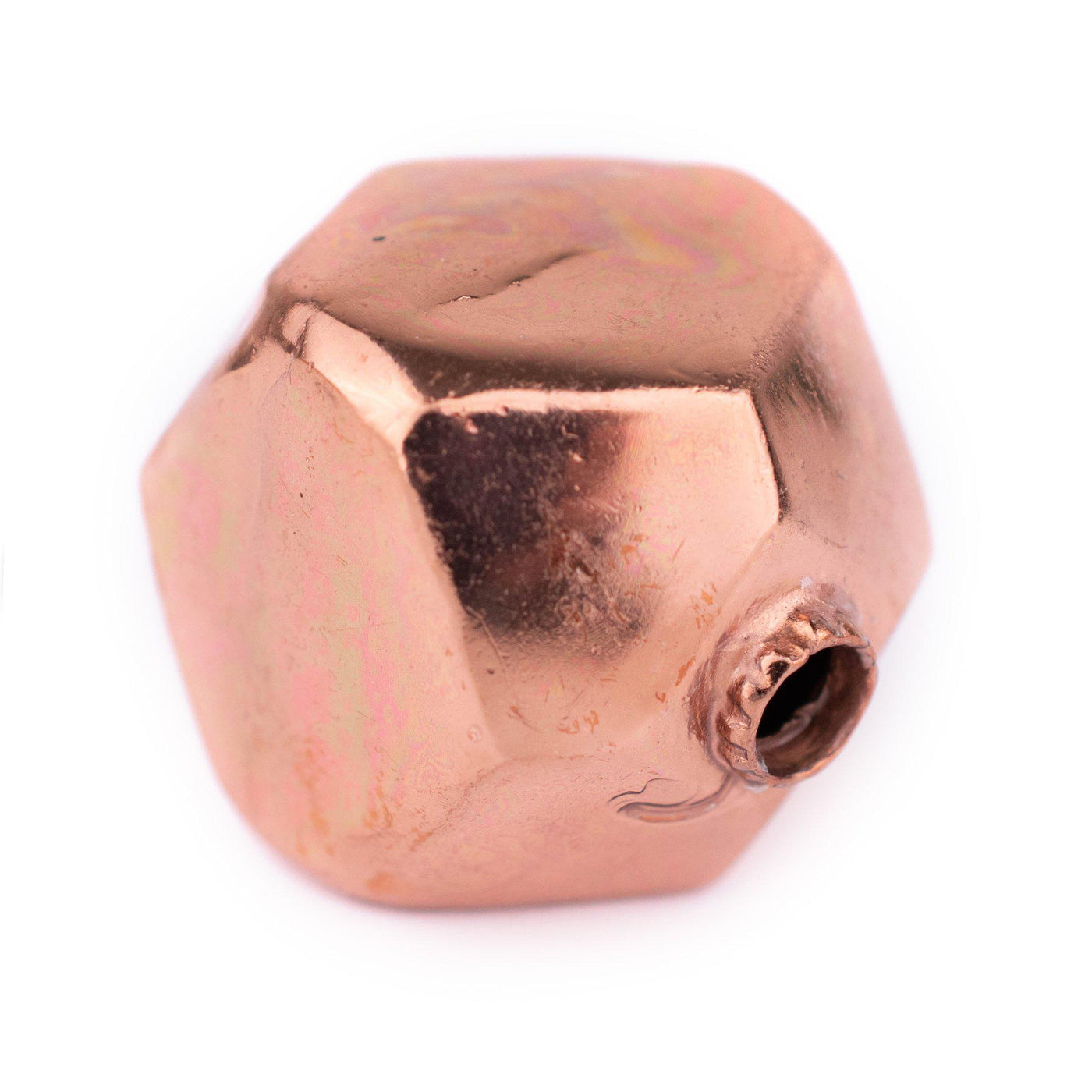Copper Hollow Cornerless Cube Bead (30mm) — The Bead Chest
