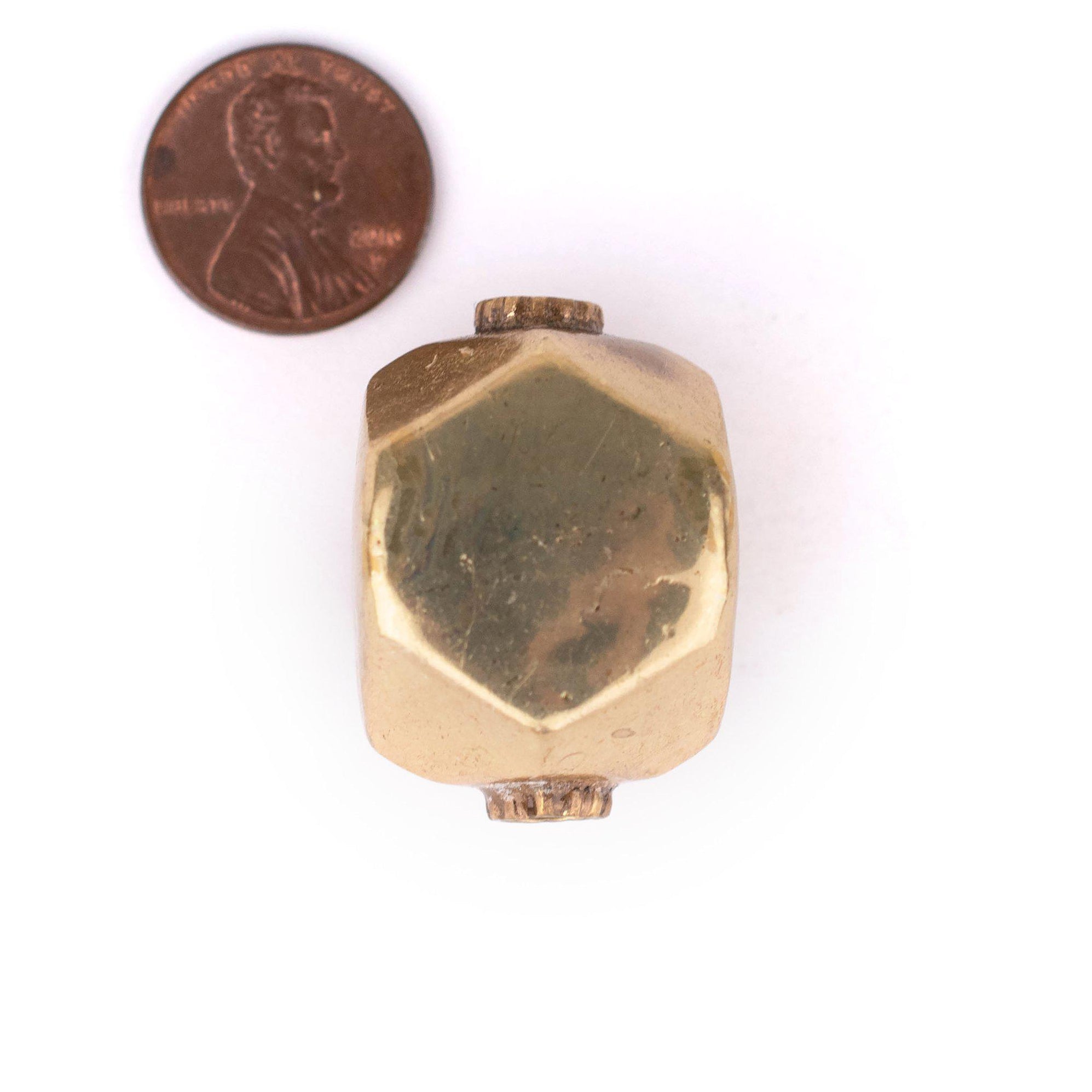 Brass Hollow Cornerless Cube Bead (25mm) — The Bead Chest