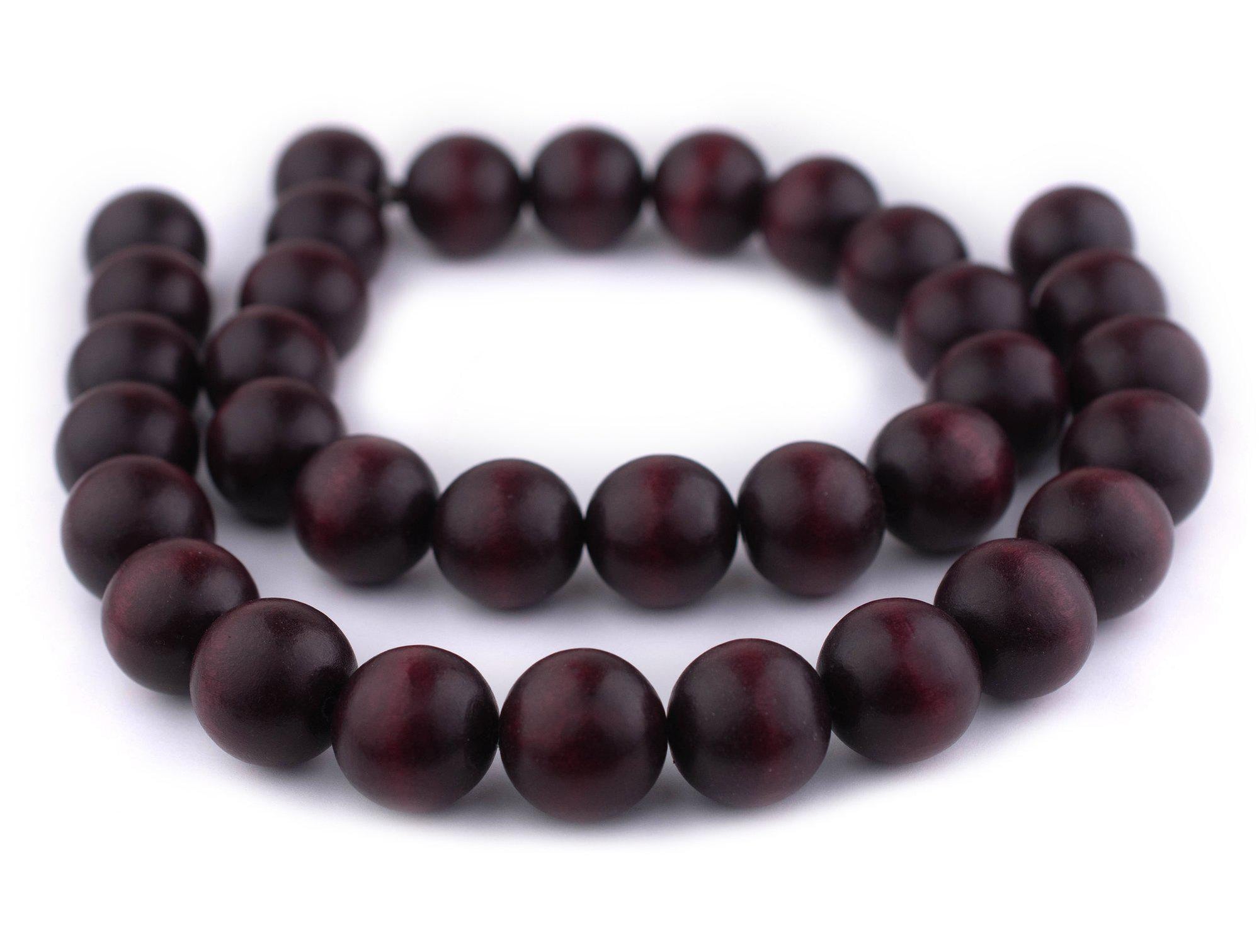 Dark Brown Round Natural Wood Beads (24mm) — The Bead Chest